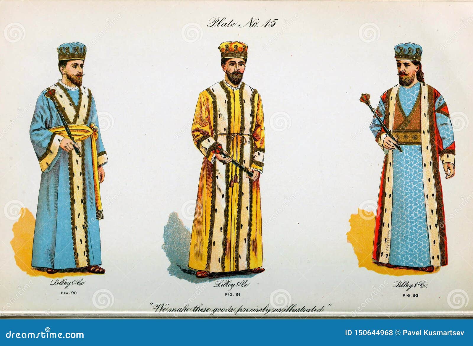 Retro Illustration of Costumes from Different Eras. Stock Photo - Image ...