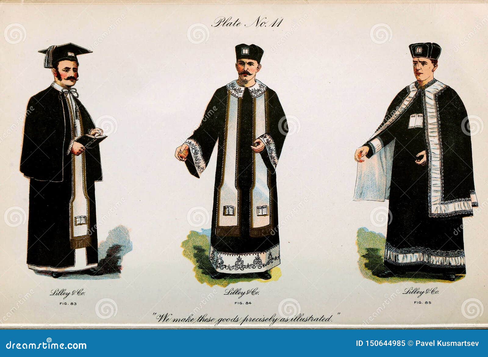 Retro Illustration of Costumes from Different Eras. Stock Image - Image ...