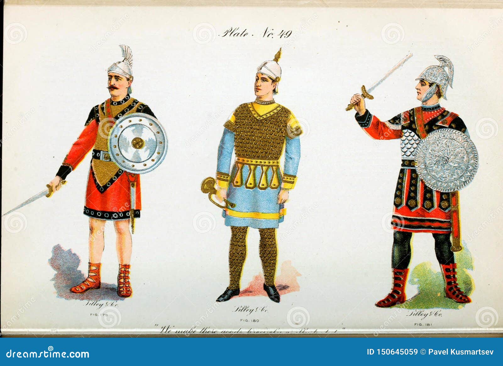 Retro Illustration of Costumes from Different Eras. Stock Image - Image ...