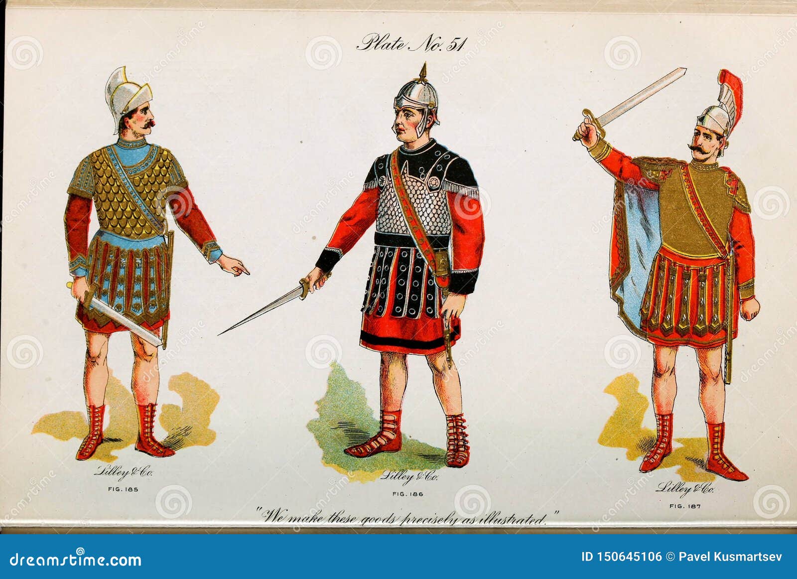 Retro Illustration of Costumes from Different Eras. Stock Photo - Image ...