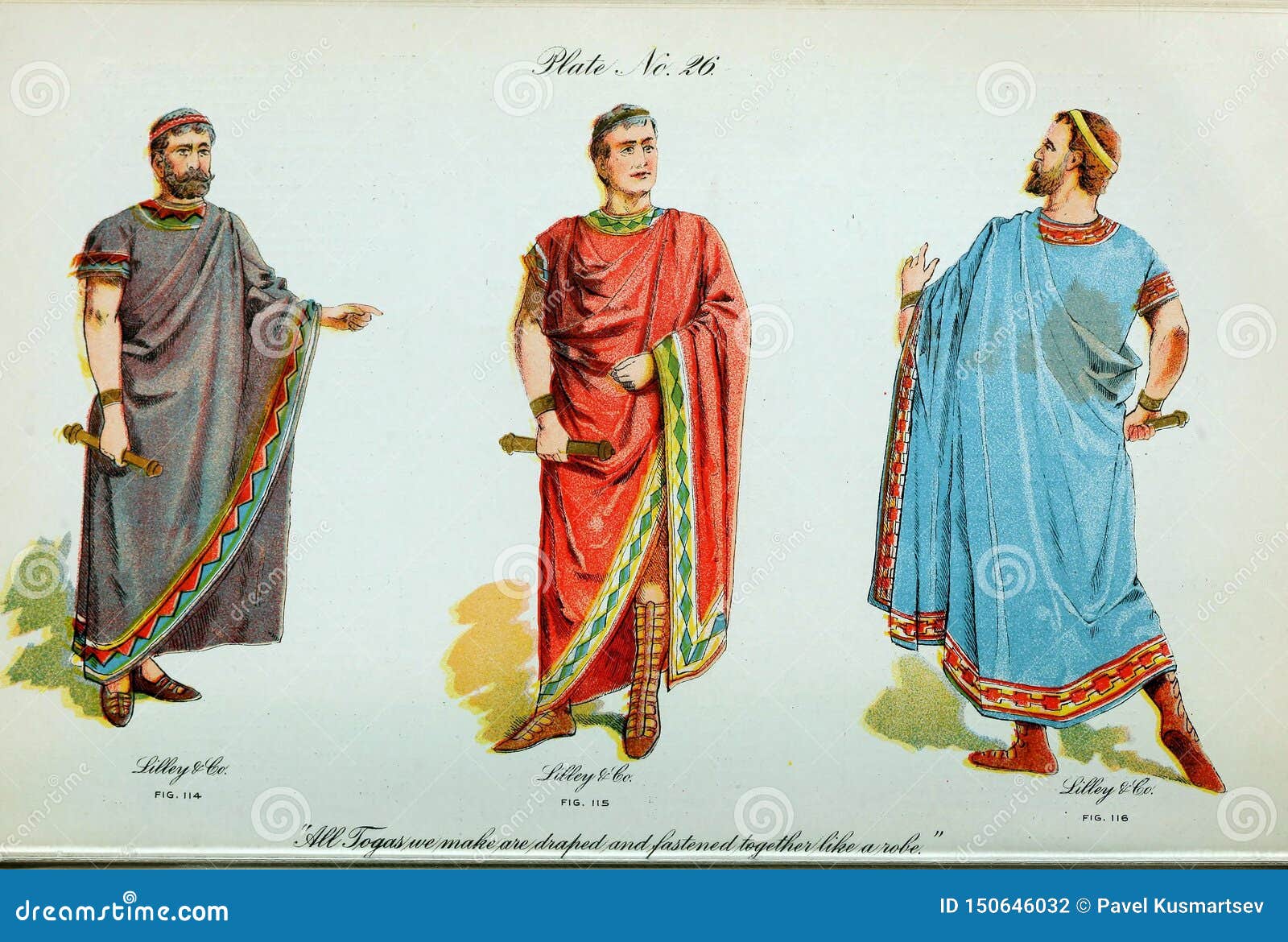 Retro Illustration of Costumes from Different Eras. Stock Illustration ...