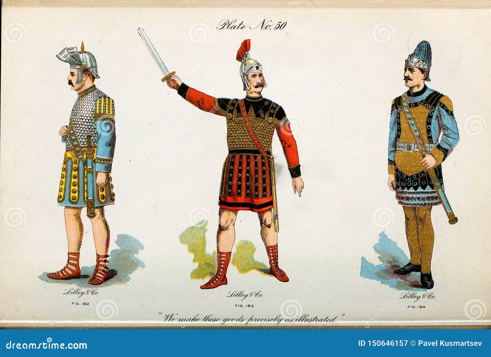 Retro Illustration of Costumes from Different Eras. Stock Illustration ...