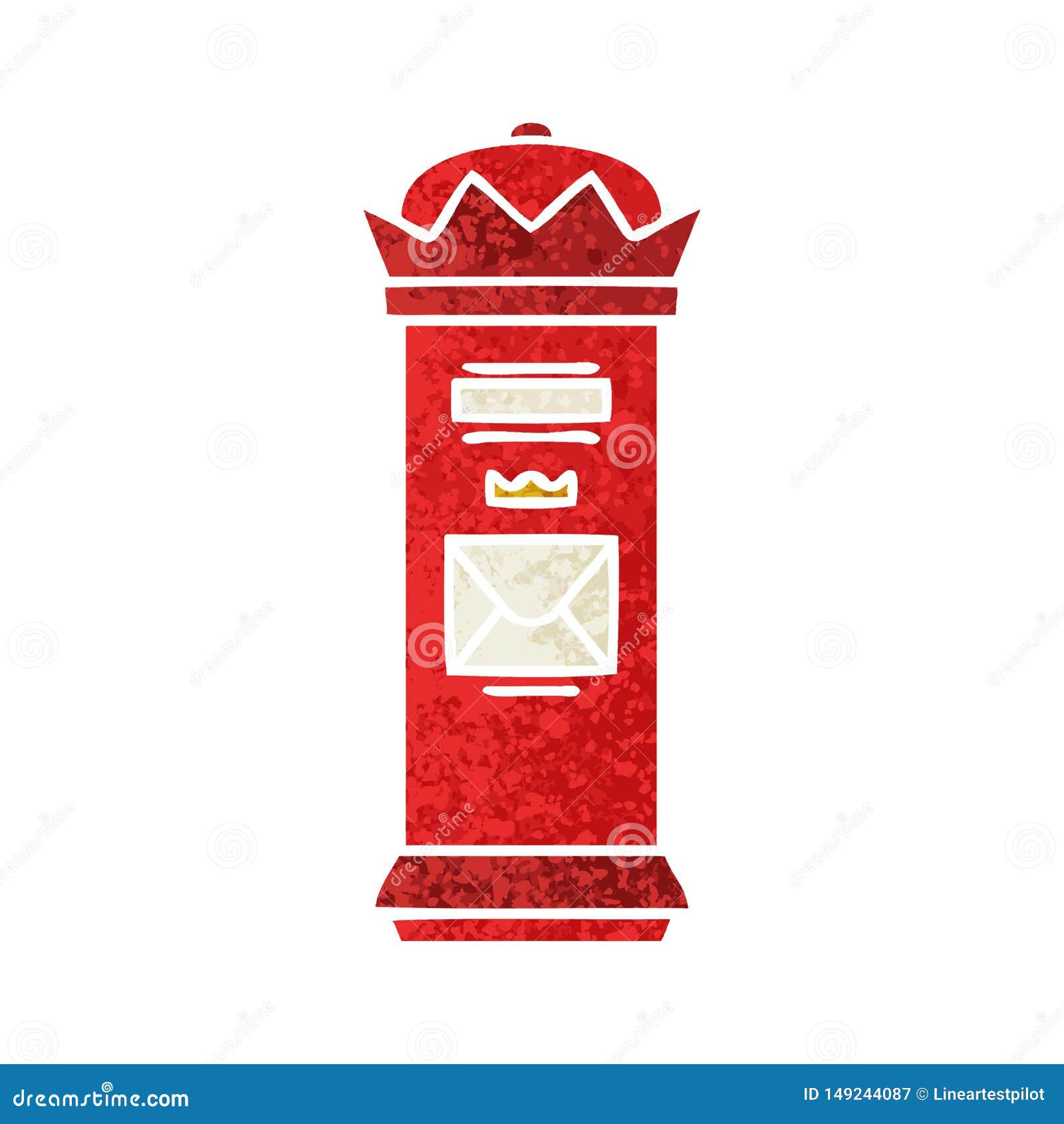 Retro Illustration Style Cartoon British Post Box Stock Vector ...