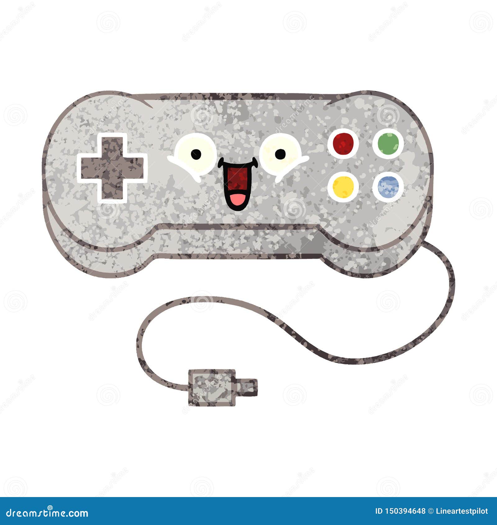 Retro Illustration Style Cartoon of a Game Controller Stock Vector ...