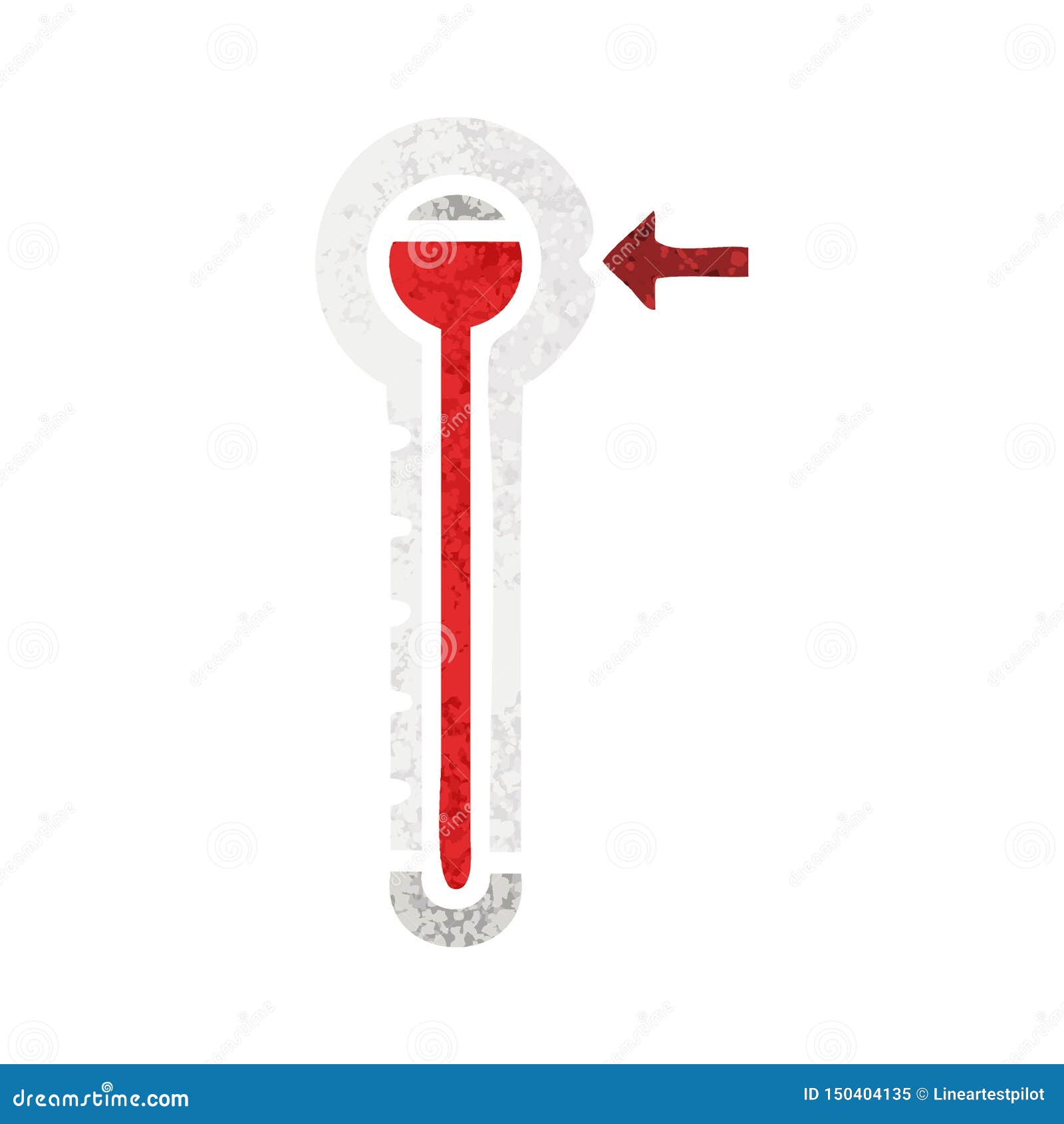 Retro Illustration Style Cartoon of a Hot Thermometer Stock Vector ...