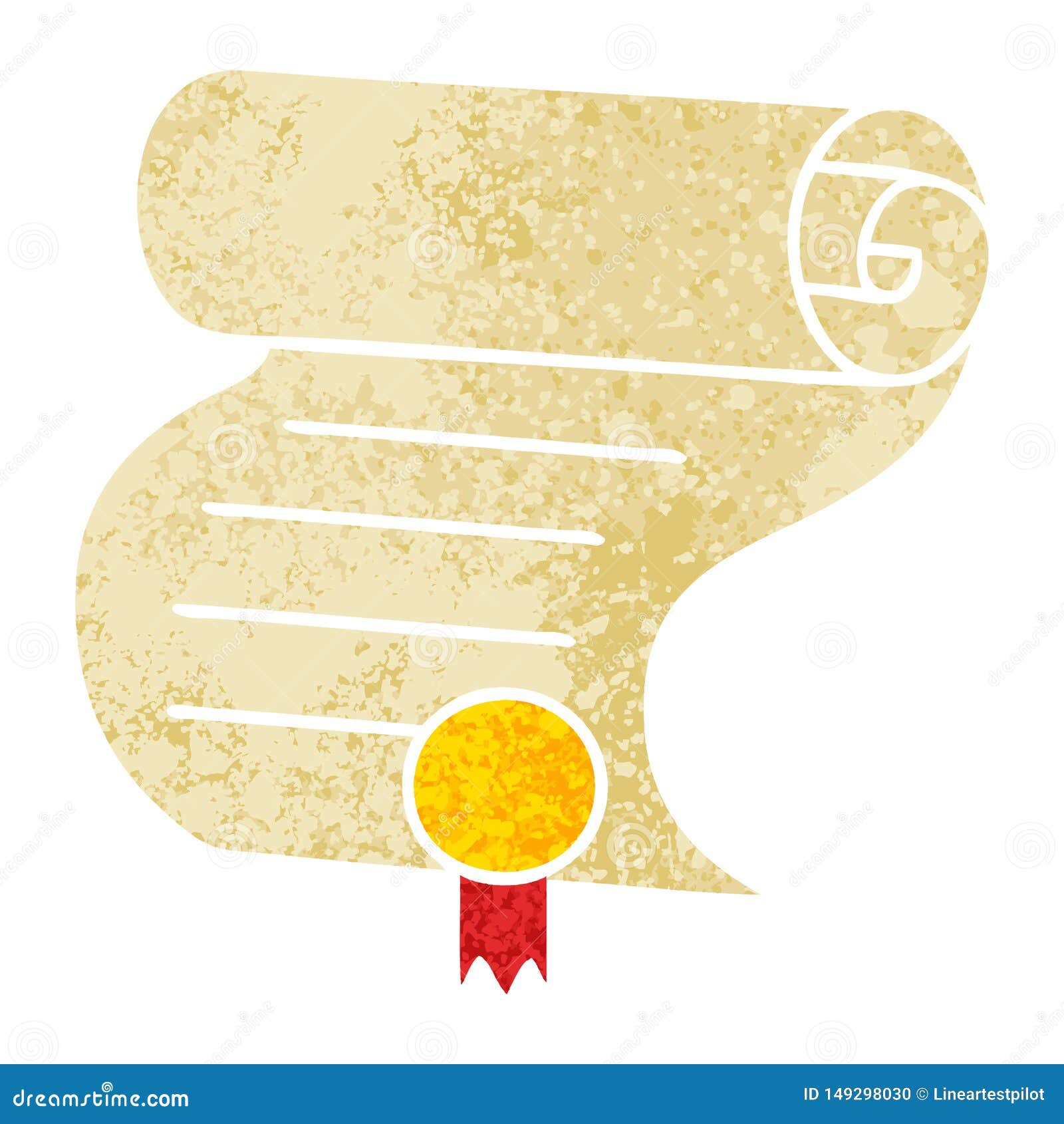 Retro Illustration Style Cartoon Important Document Stock Vector ...