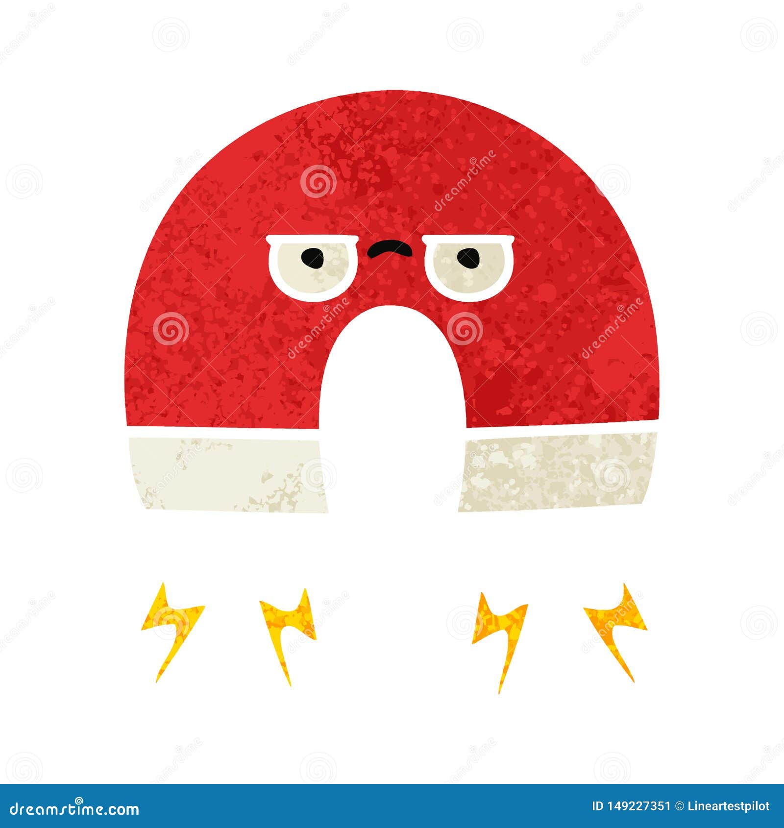 Retro Illustration Style Cartoon Magnet Stock Vector - Illustration of ...