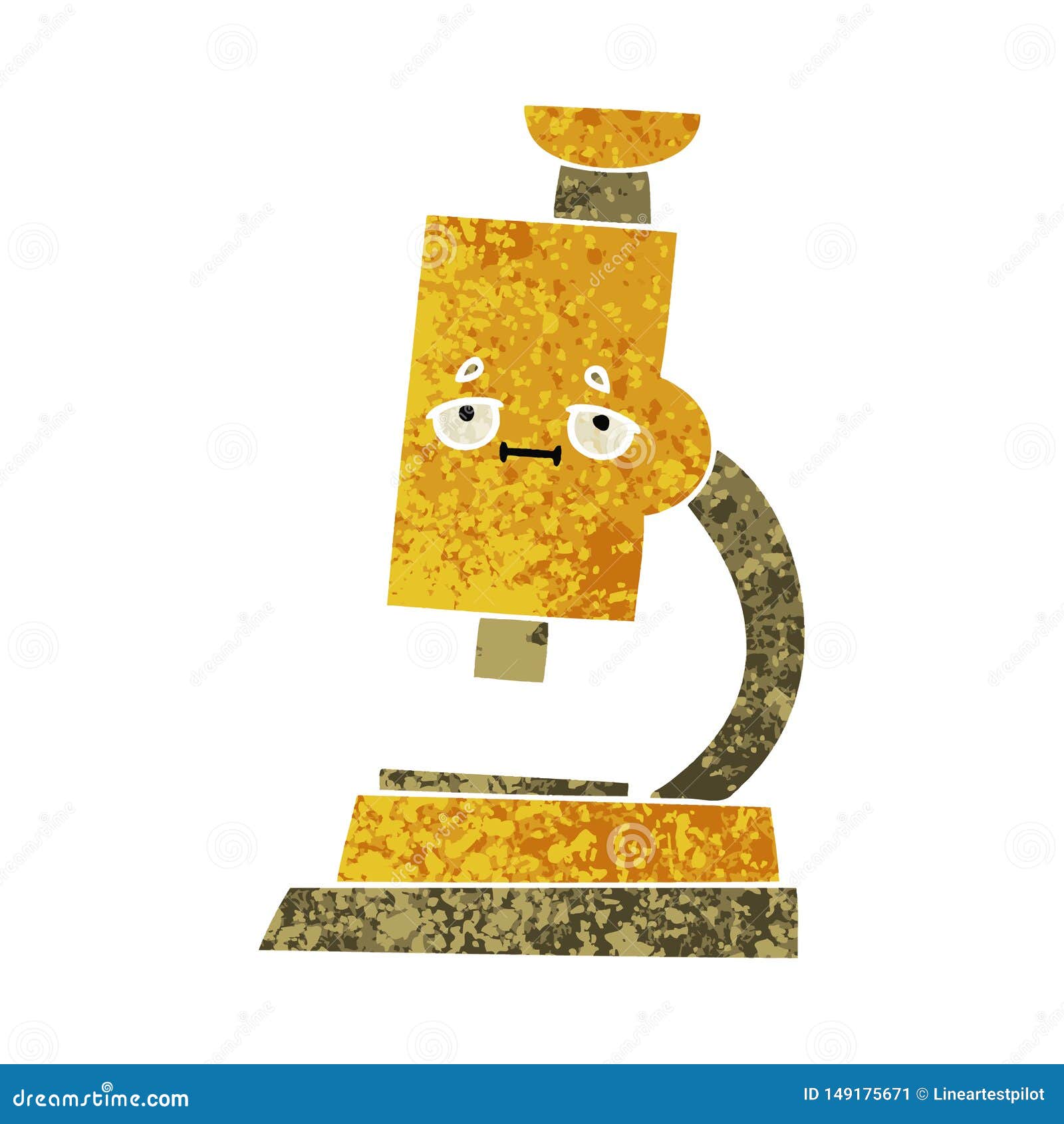 Retro Illustration Style Cartoon Microscope Stock Vector - Illustration ...