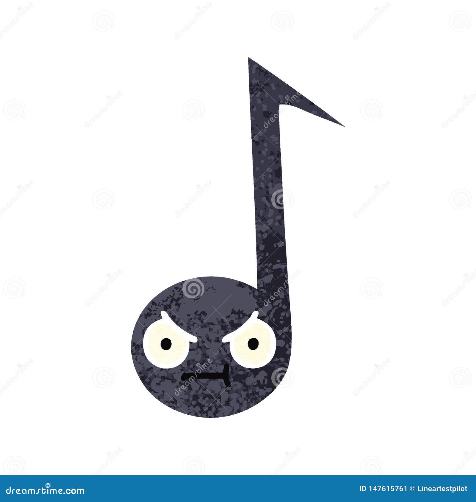 Retro Illustration Style Cartoon Musical Note Stock Vector ...