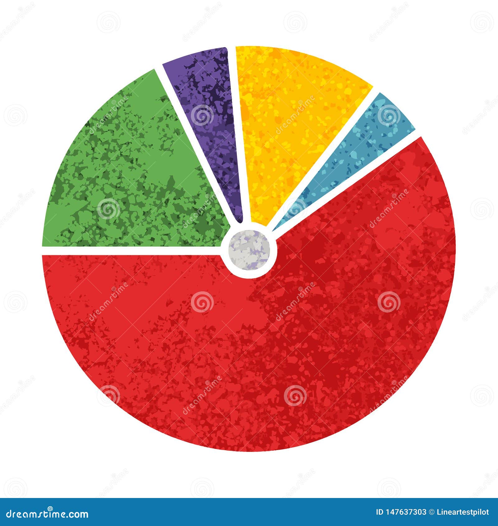 Retro Illustration Style Cartoon Pie Chart Stock Vector - Illustration ...