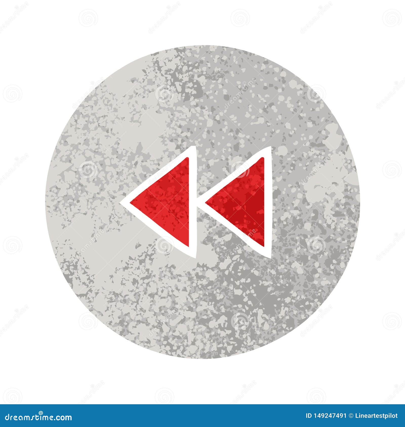 Retro Illustration Style Cartoon Rewind Button Stock Vector ...