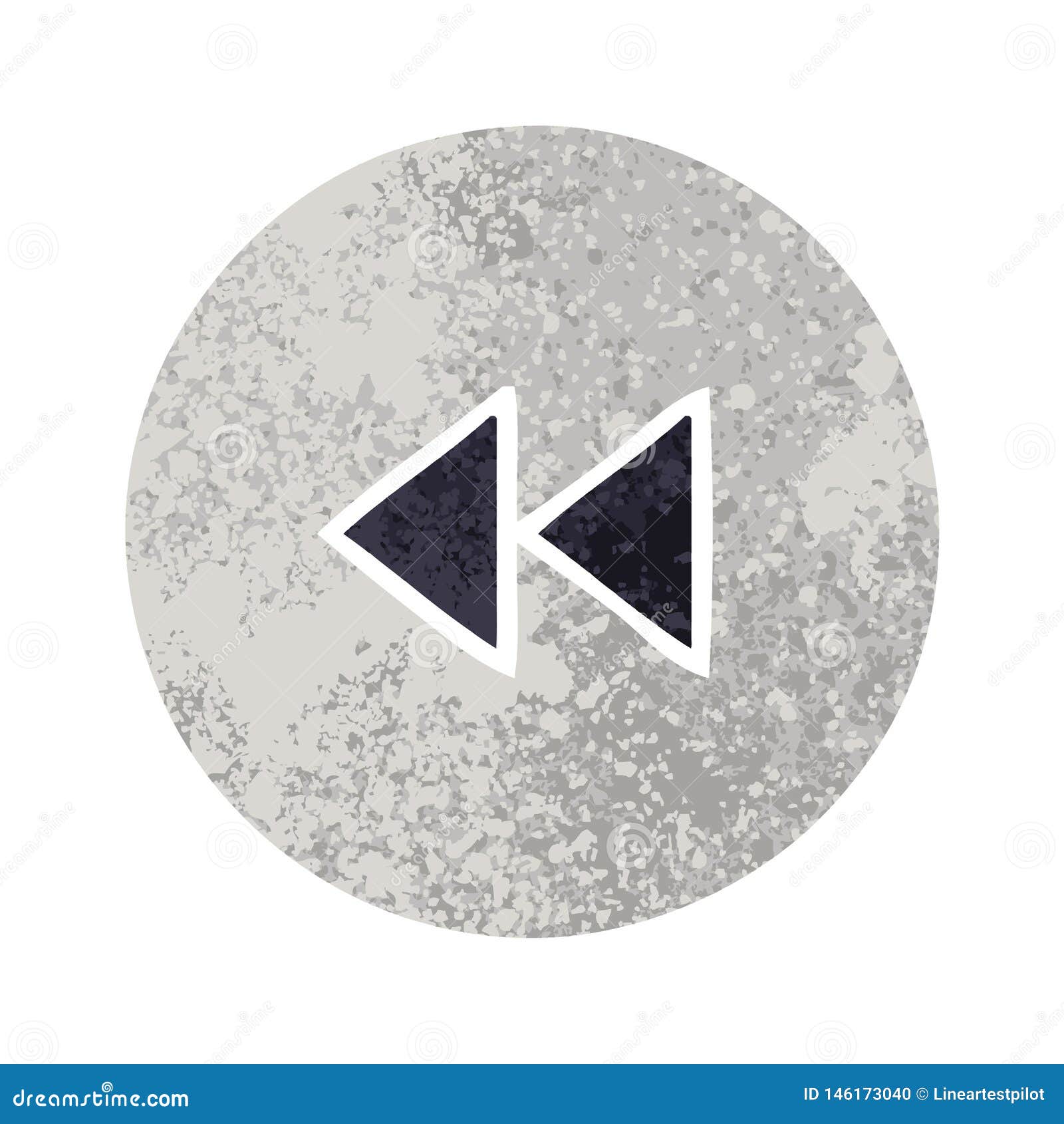 Cartoon Rewind Button Radio Audio Music Cute Illustration Retro ...