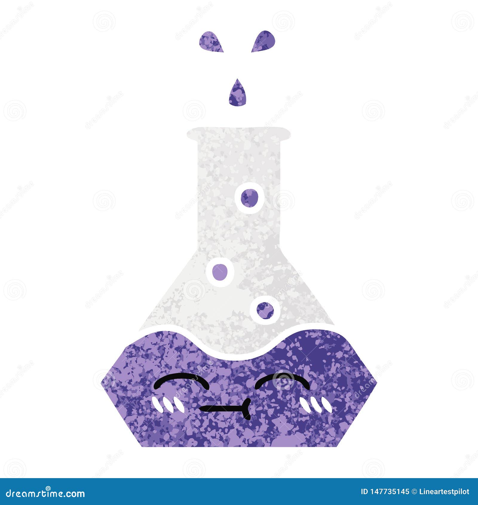 Retro Illustration Style Cartoon Science Beaker Stock Vector ...