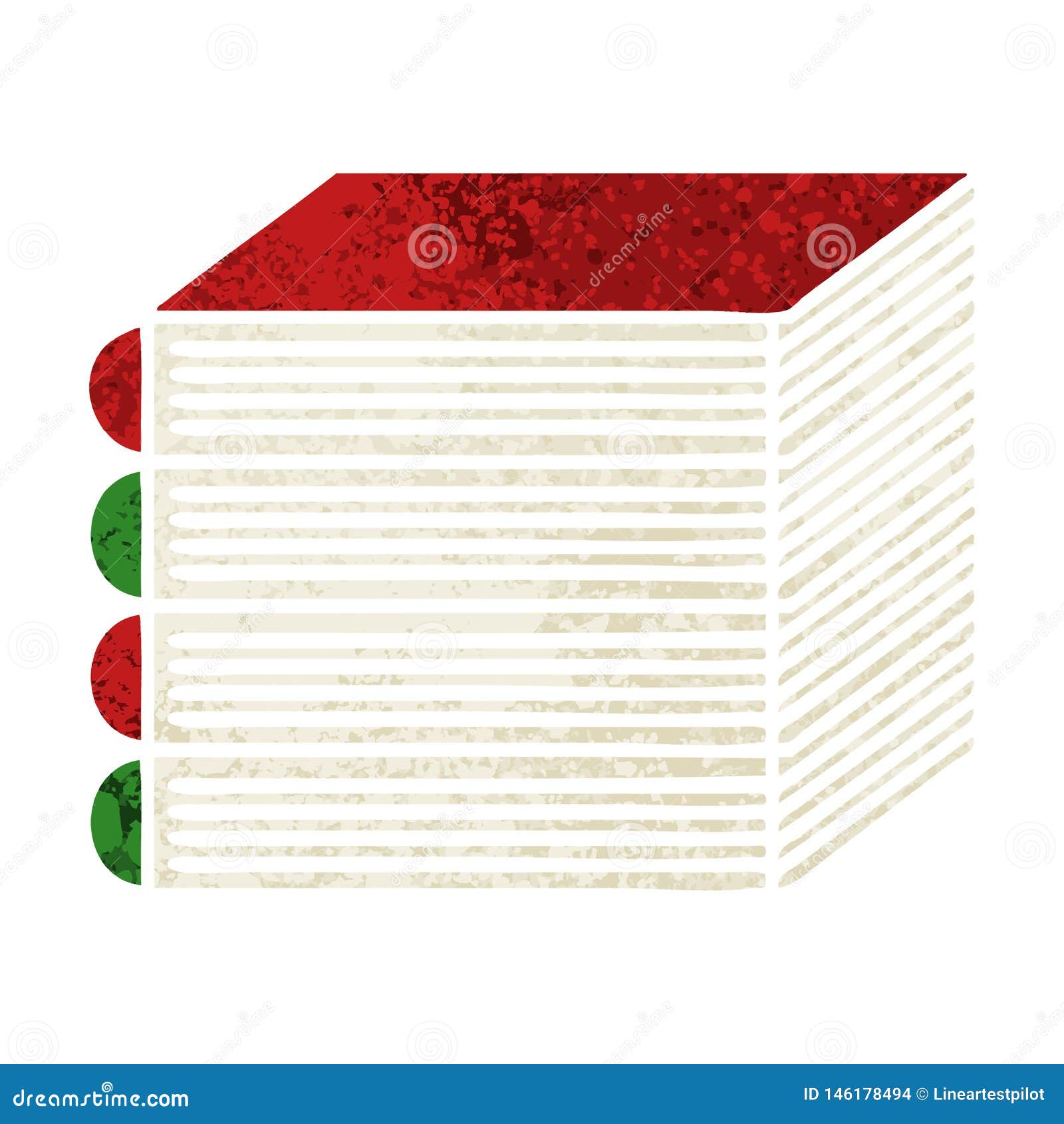 Retro Illustration Style Cartoon of a Stack of Books Stock Vector ...