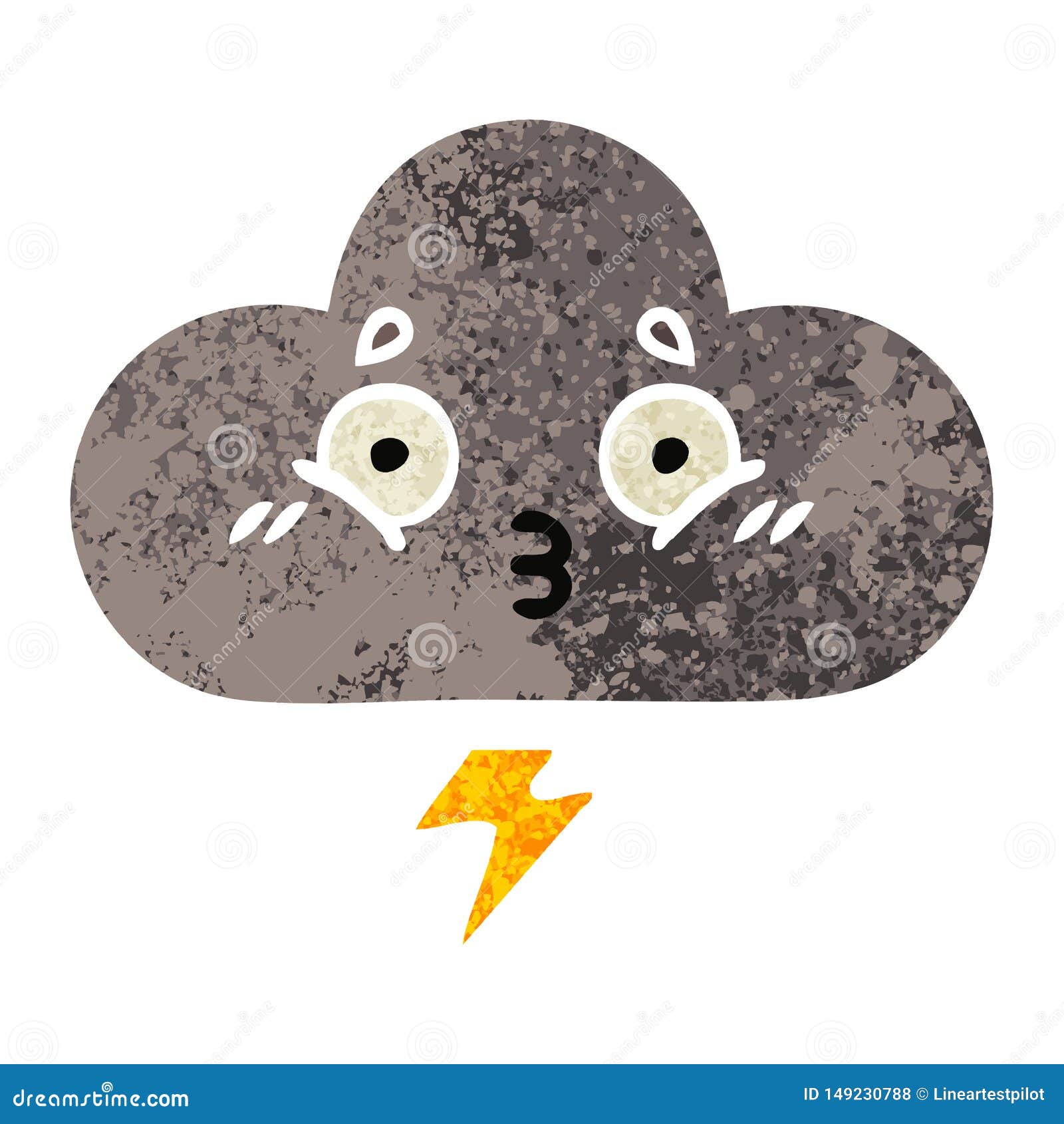 Retro Illustration Style Cartoon Storm Cloud Stock Vector ...