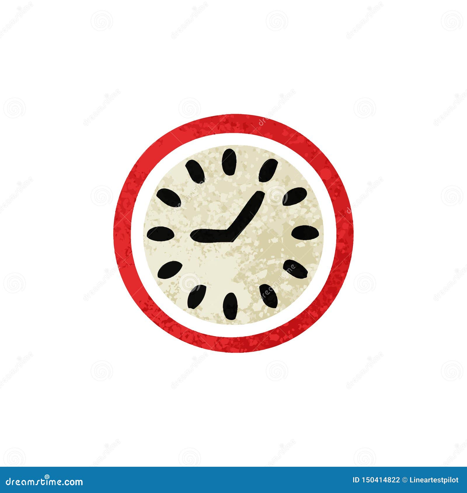 Retro Illustration Style Cartoon of a Wall Clock Stock Vector ...