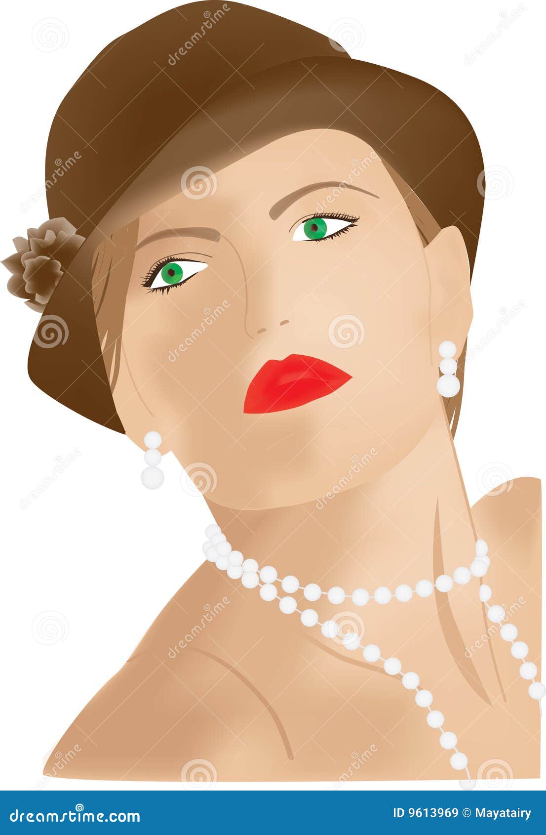 Retro Illustration of a Woman Stock Illustration - Illustration of ...