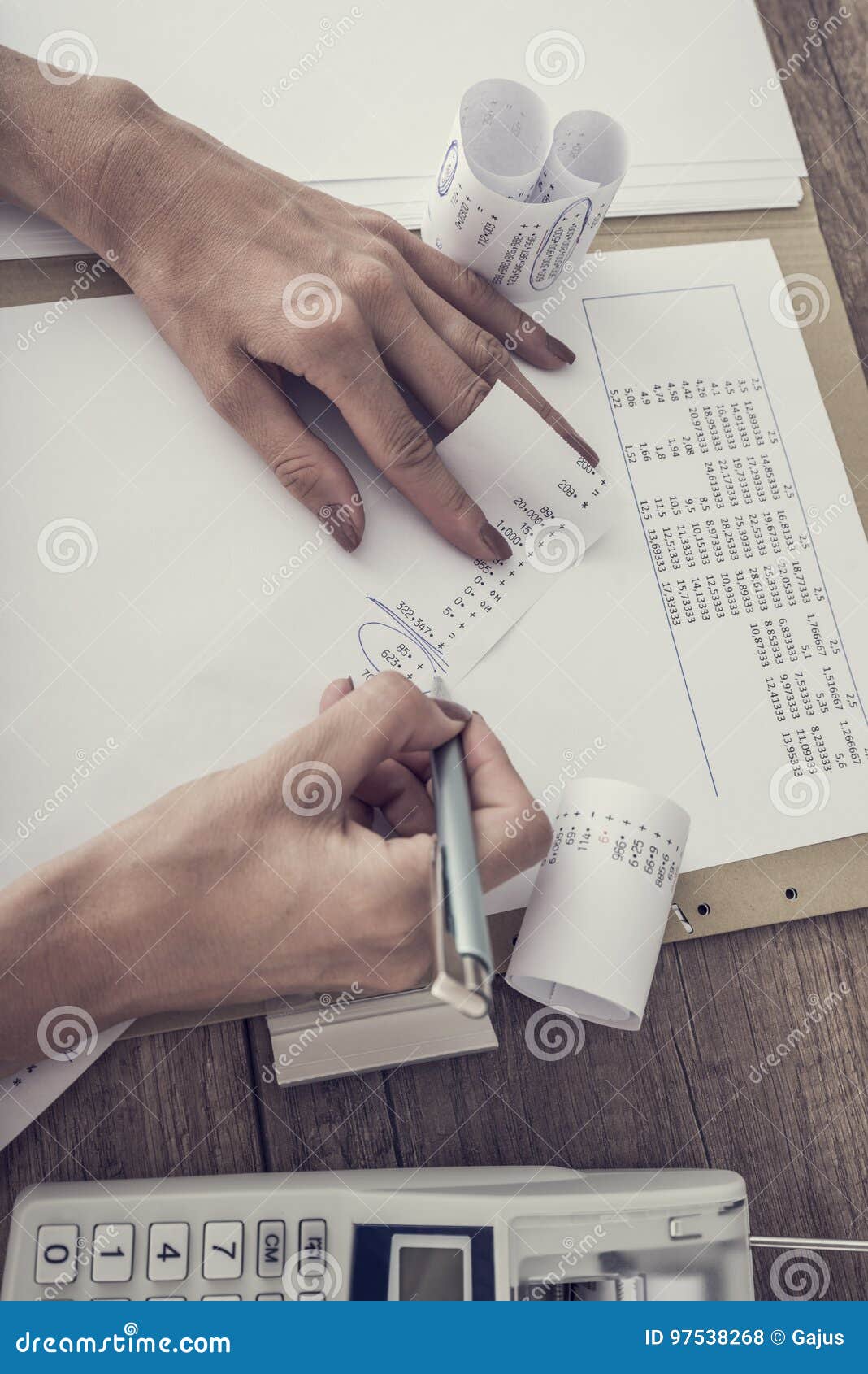 Retro Image of Accountant Checking Figures Stock Photo - Image of ...