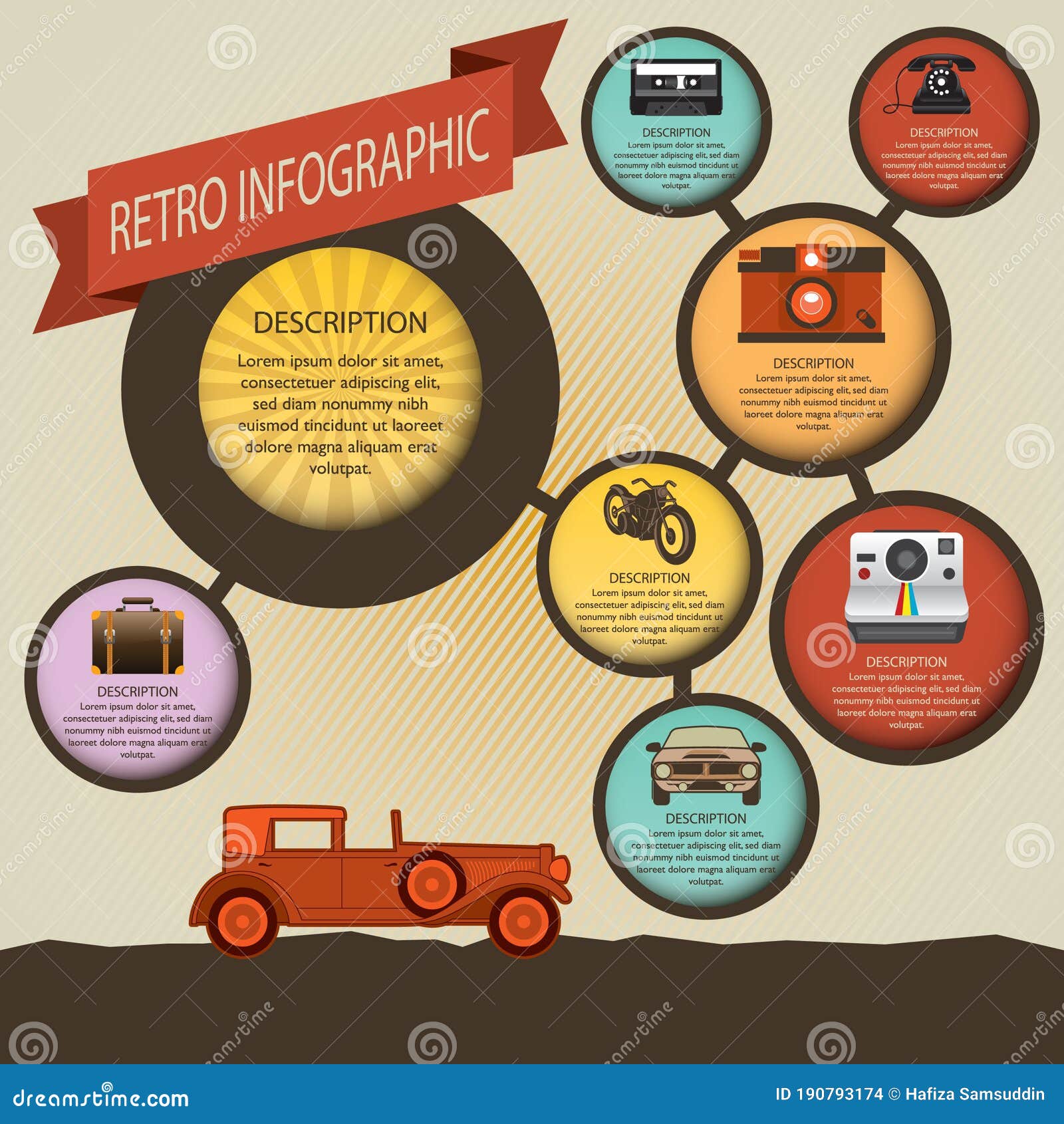 Retro Infographic. Vector Illustration Decorative Design Stock Vector ...