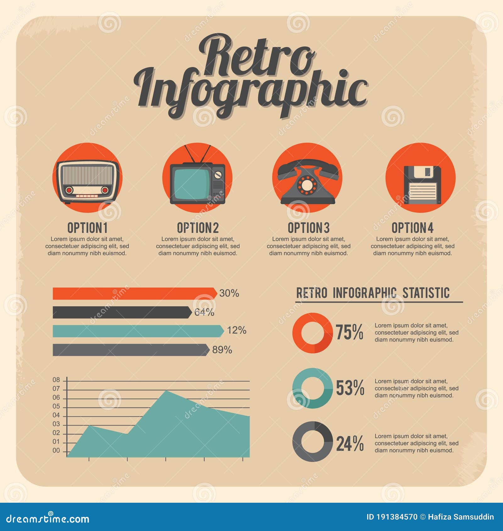 Retro Infographic. Vector Illustration Decorative Design Stock Vector ...