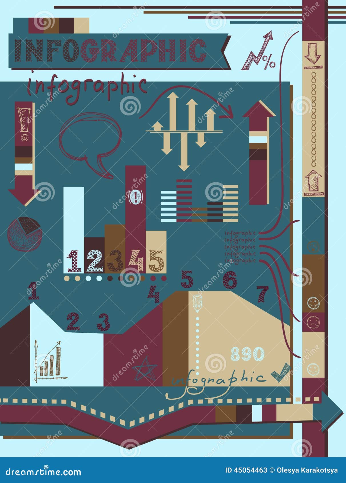 Retro Infographics Elements Set Stock Vector - Illustration of idea ...