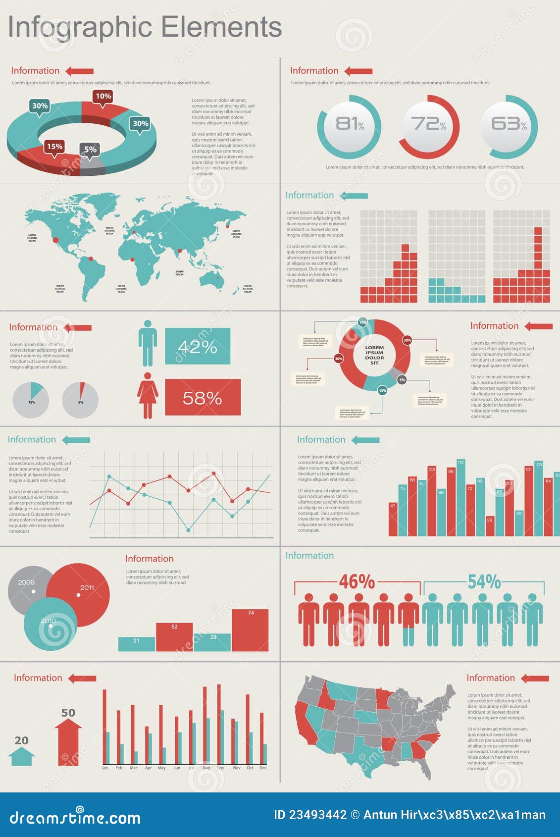 Retro infographics set. stock vector. Illustration of banner - 23493442