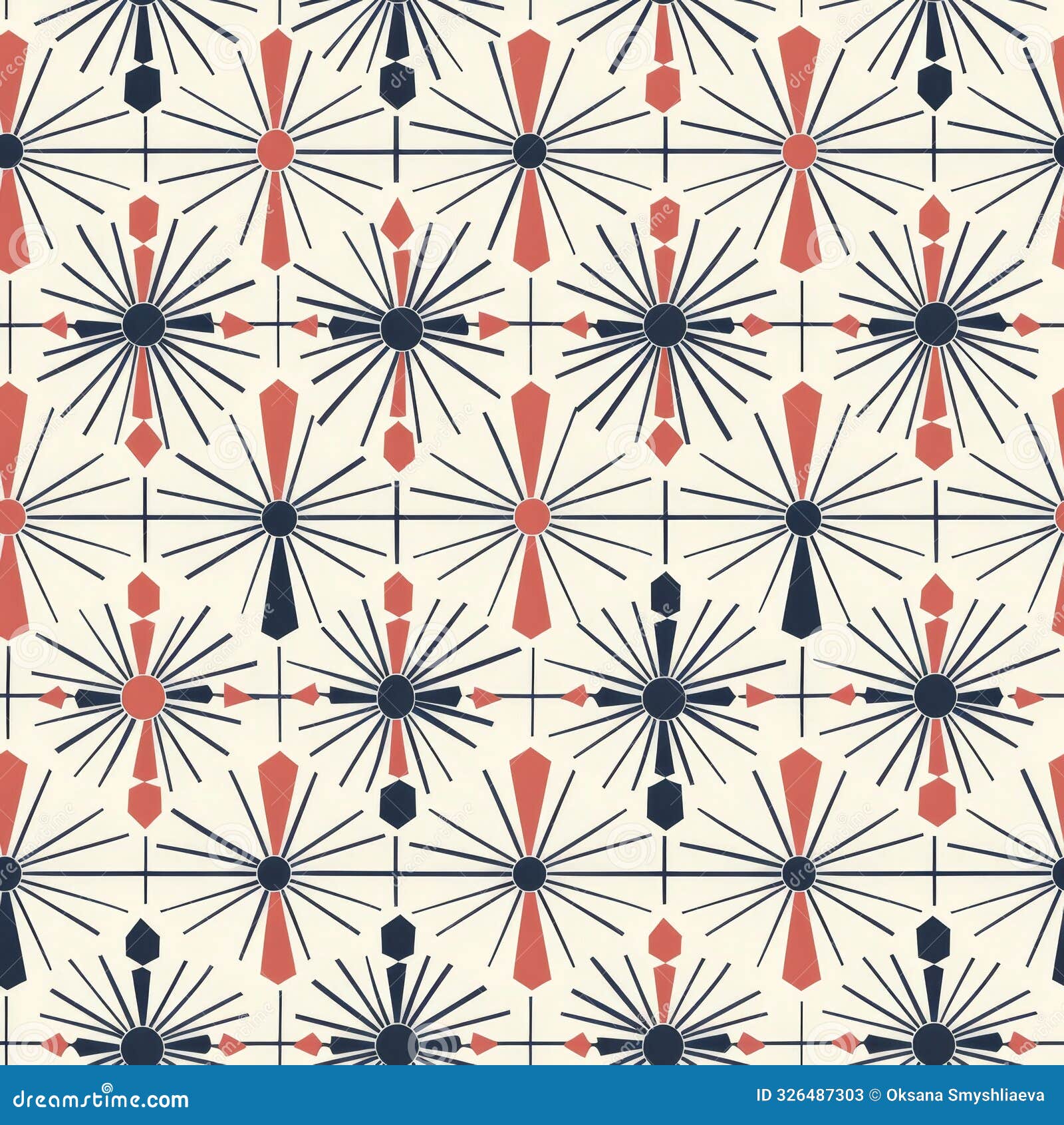 Retro-Inspired Atomic Pattern with Geometric Shapes and Lines Stock ...