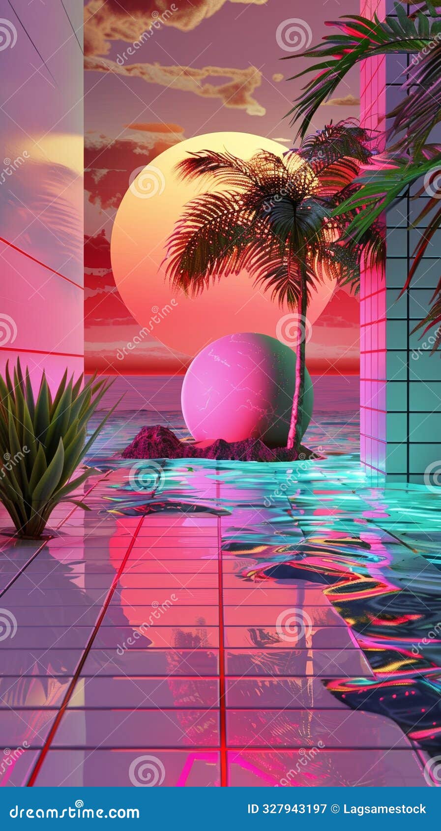 A Retro Inspired Design Reminiscent of the 80s Era Stock Illustration ...