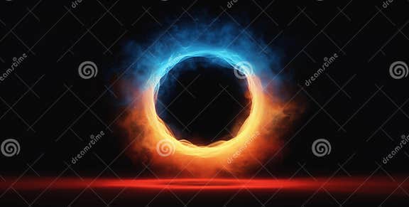 Retro-Inspired Endless Circle Gradient of Blue, Orange, and Red on ...