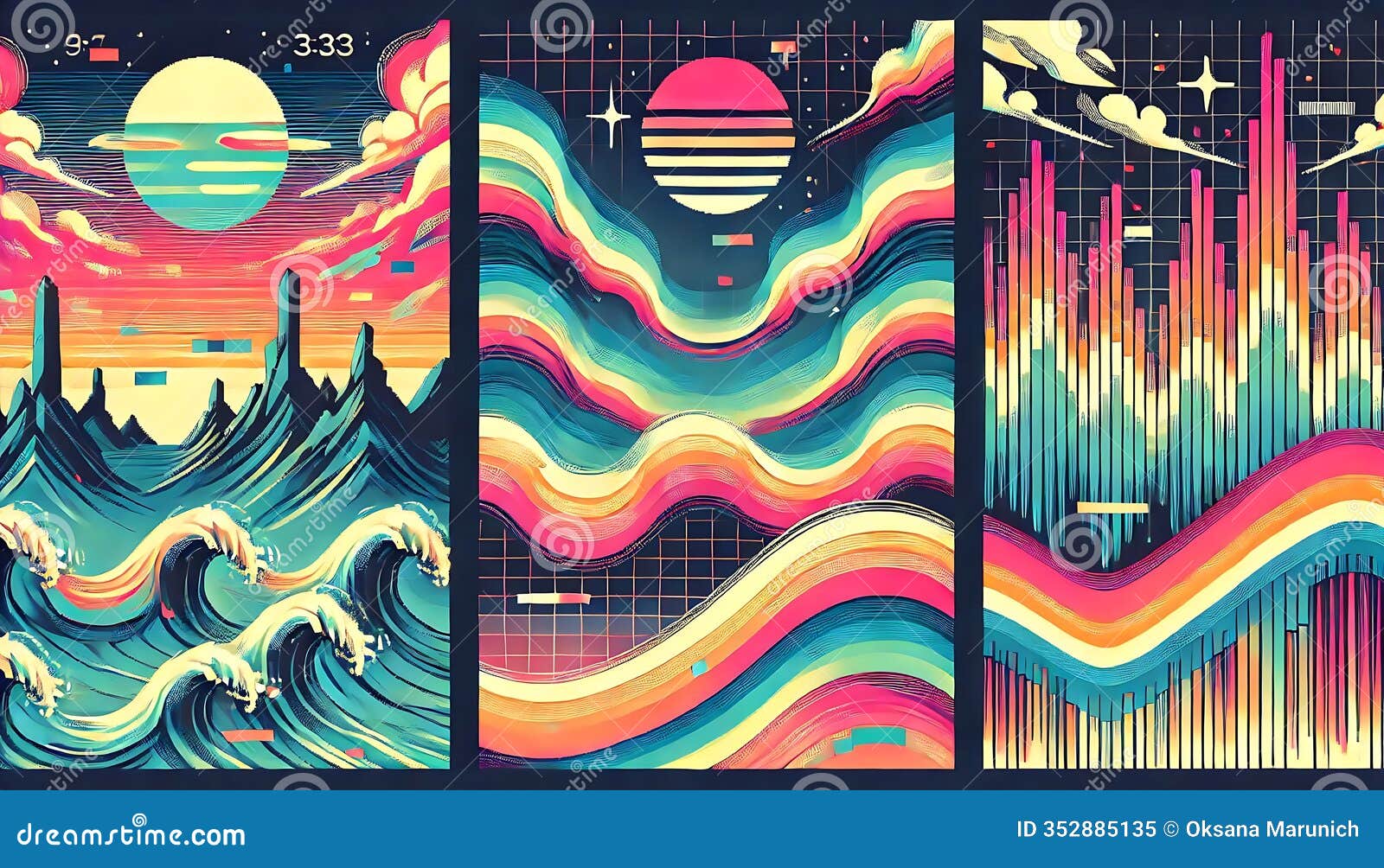 Retro-inspired Pixel Art Gradients with Glitch Effects Generated Using ...
