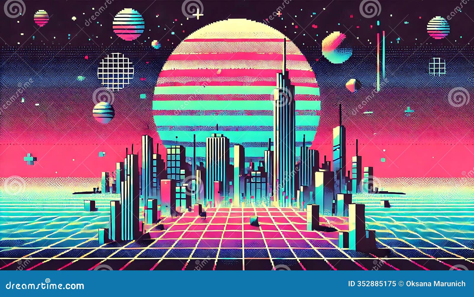 Retro-inspired Pixel Art Gradients with Glitch Effects Generated Using ...