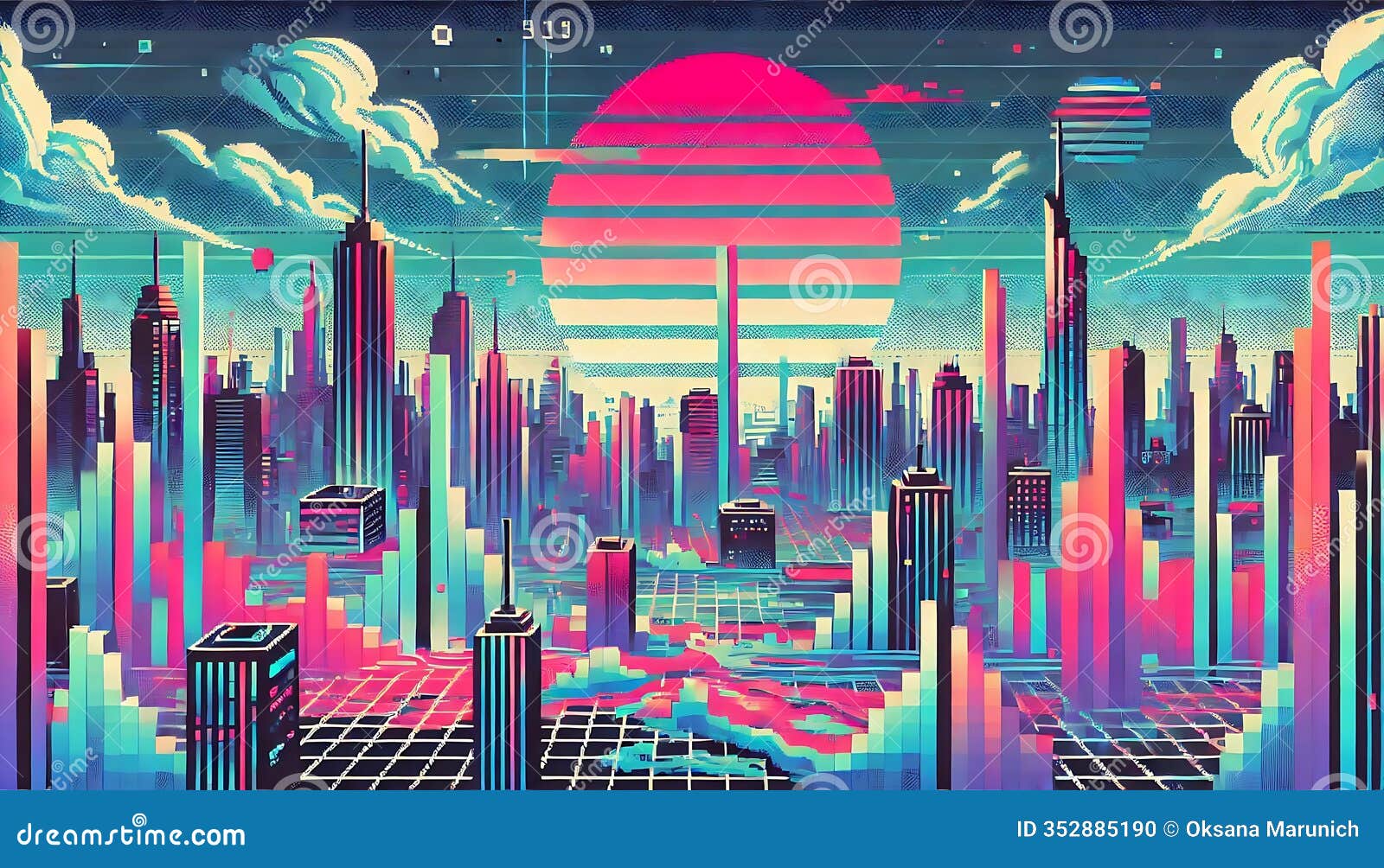 Retro-inspired Pixel Art Gradients with Glitch Effects Generated Using ...
