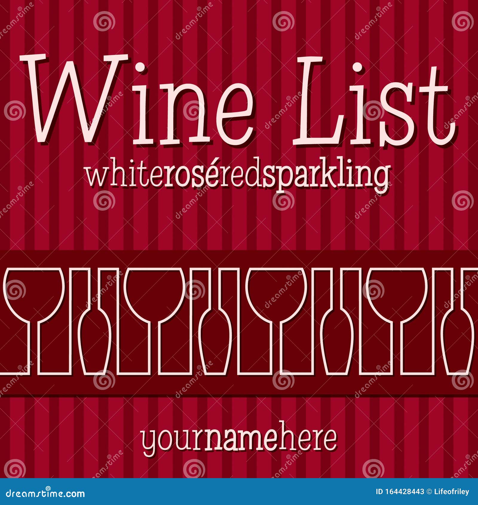 Modern Wine List with a Retro Touch Stock Vector - Illustration of ...