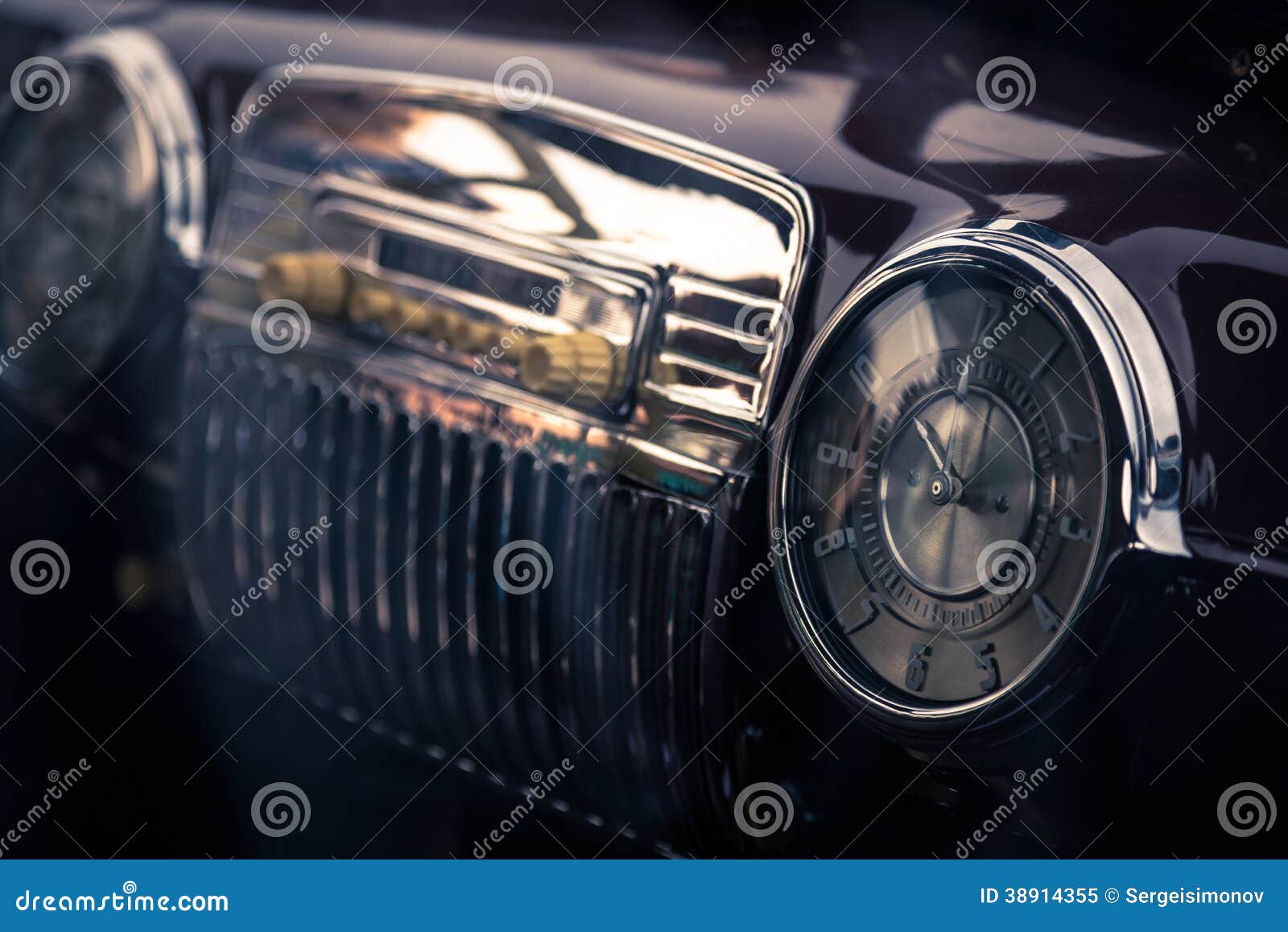 Retro interior vintage car stock image. Image of odometer - 38914355
