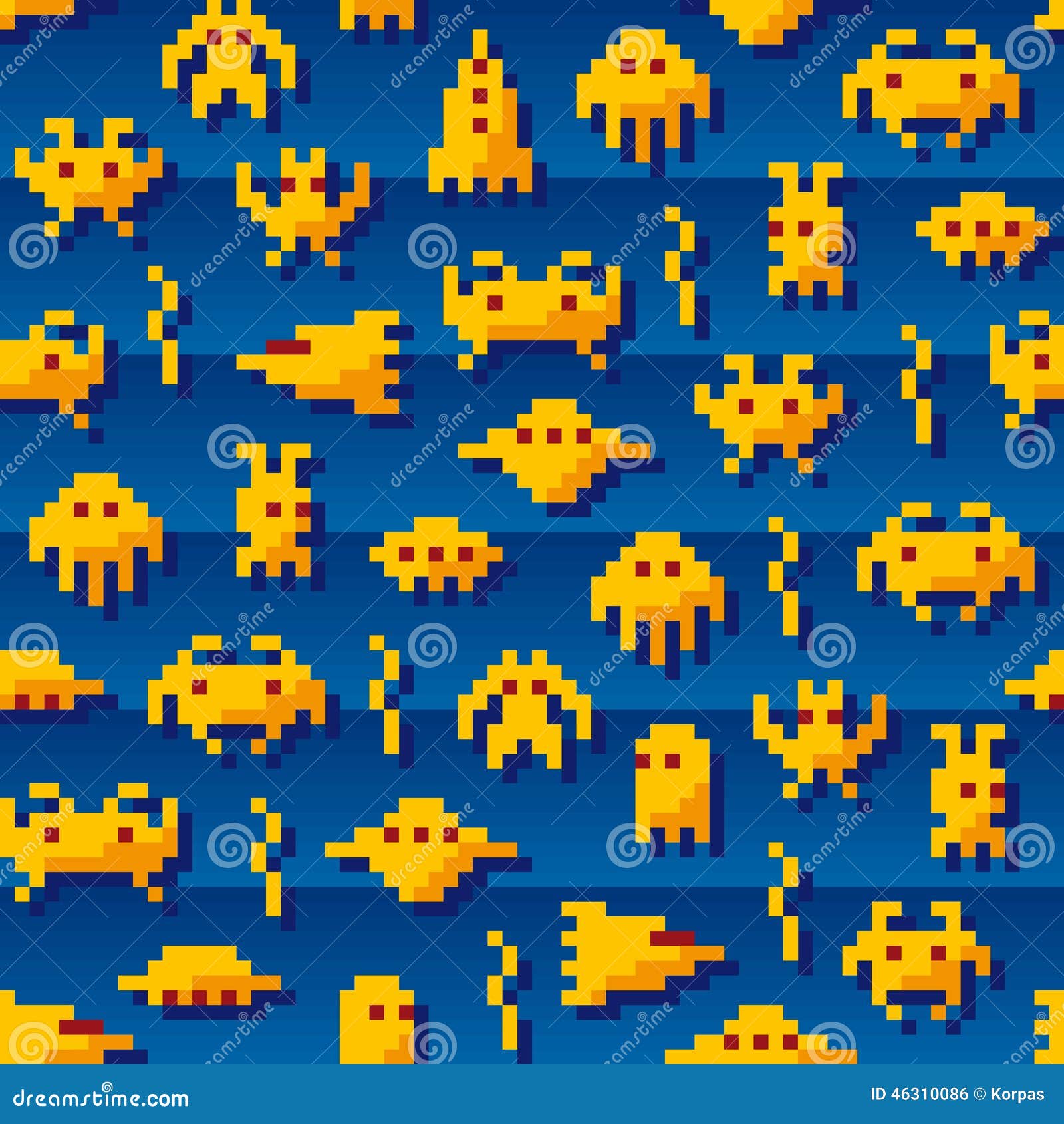 Retro invaders stock vector. Illustration of invader - 46310086