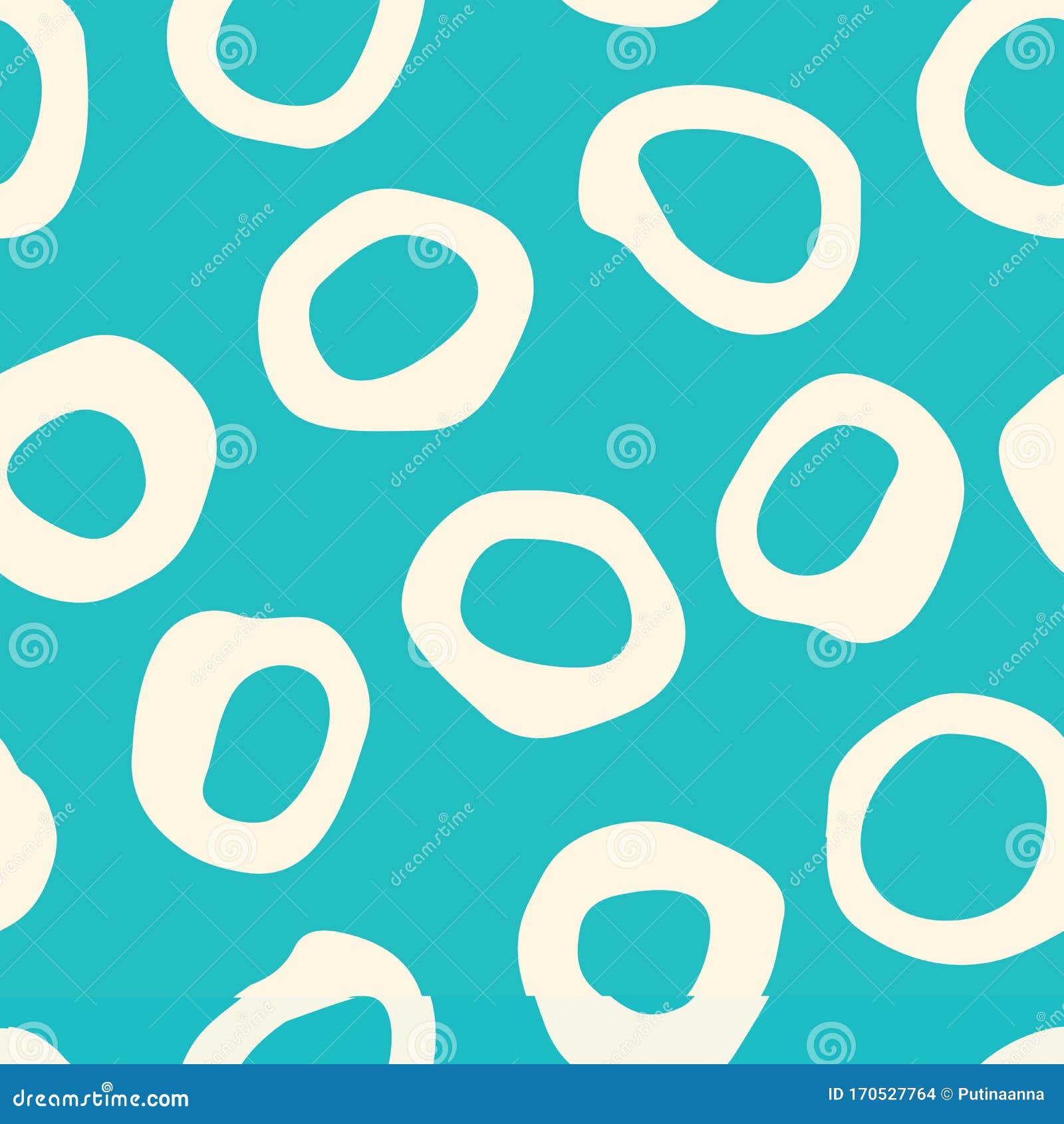 Retro Irregular Shaped Circles Vector Seamless Pattern. Modern Mid ...