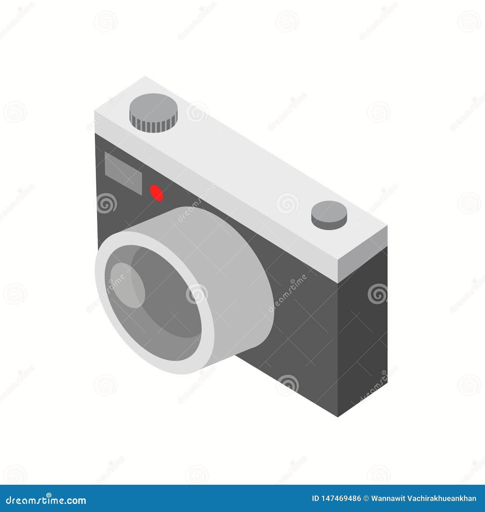 Retro Isometric Camera on White Background Stock Vector - Illustration ...