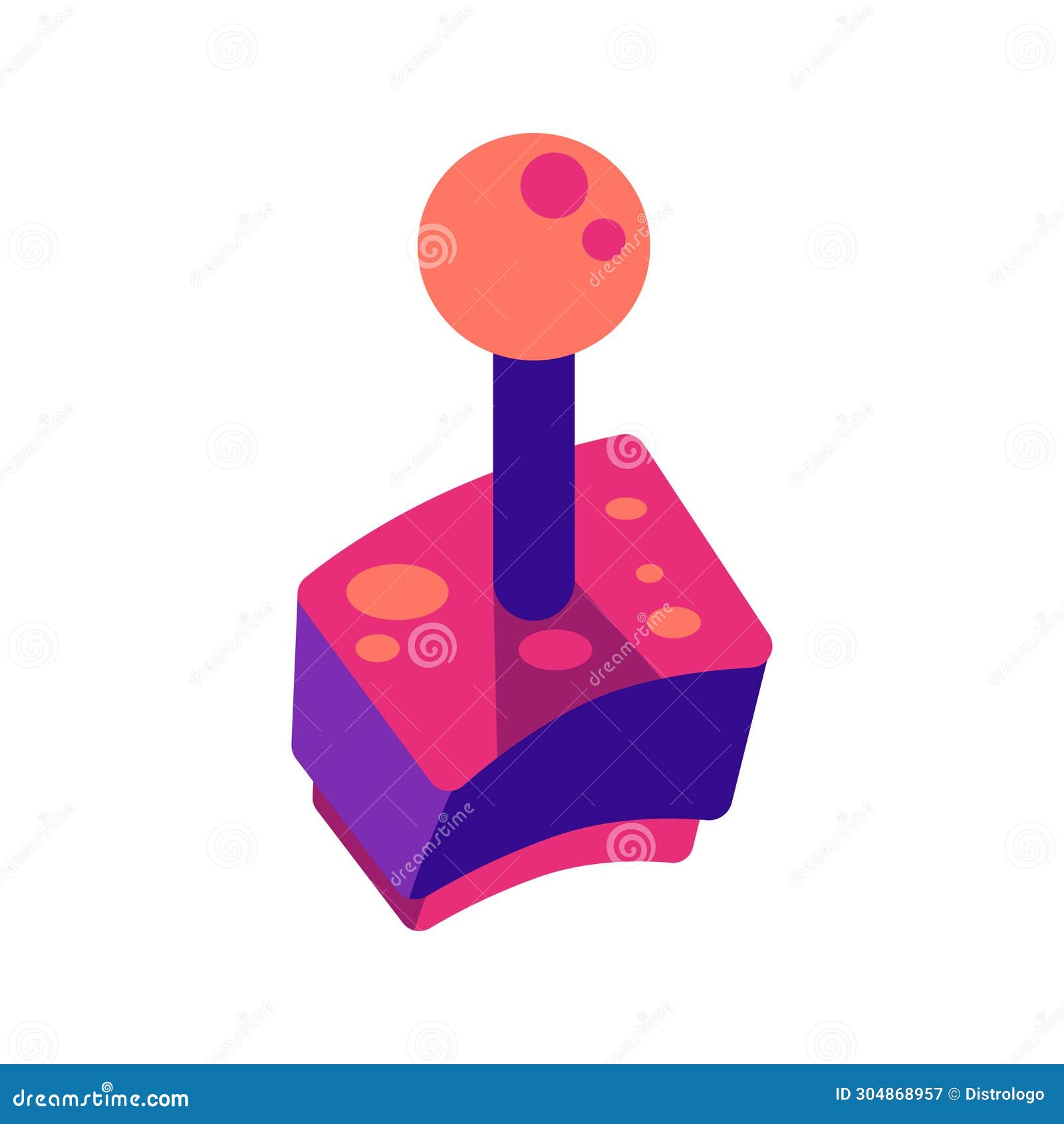 Retro Joystick Icon Element Vector Illustration in Flat Style Design ...