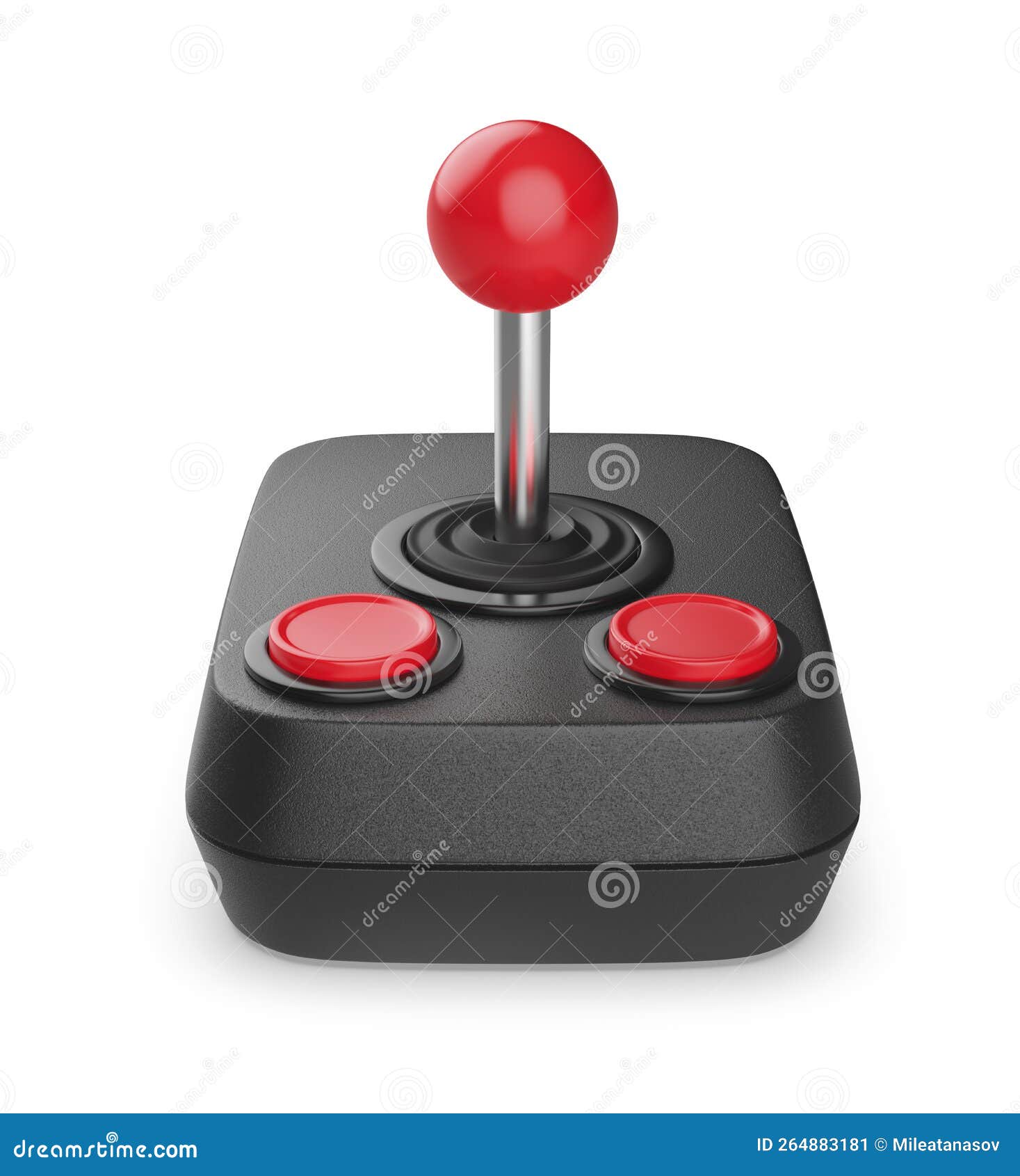 Retro Joystick with Two Red Buttons Stock Image - Illustration of front ...
