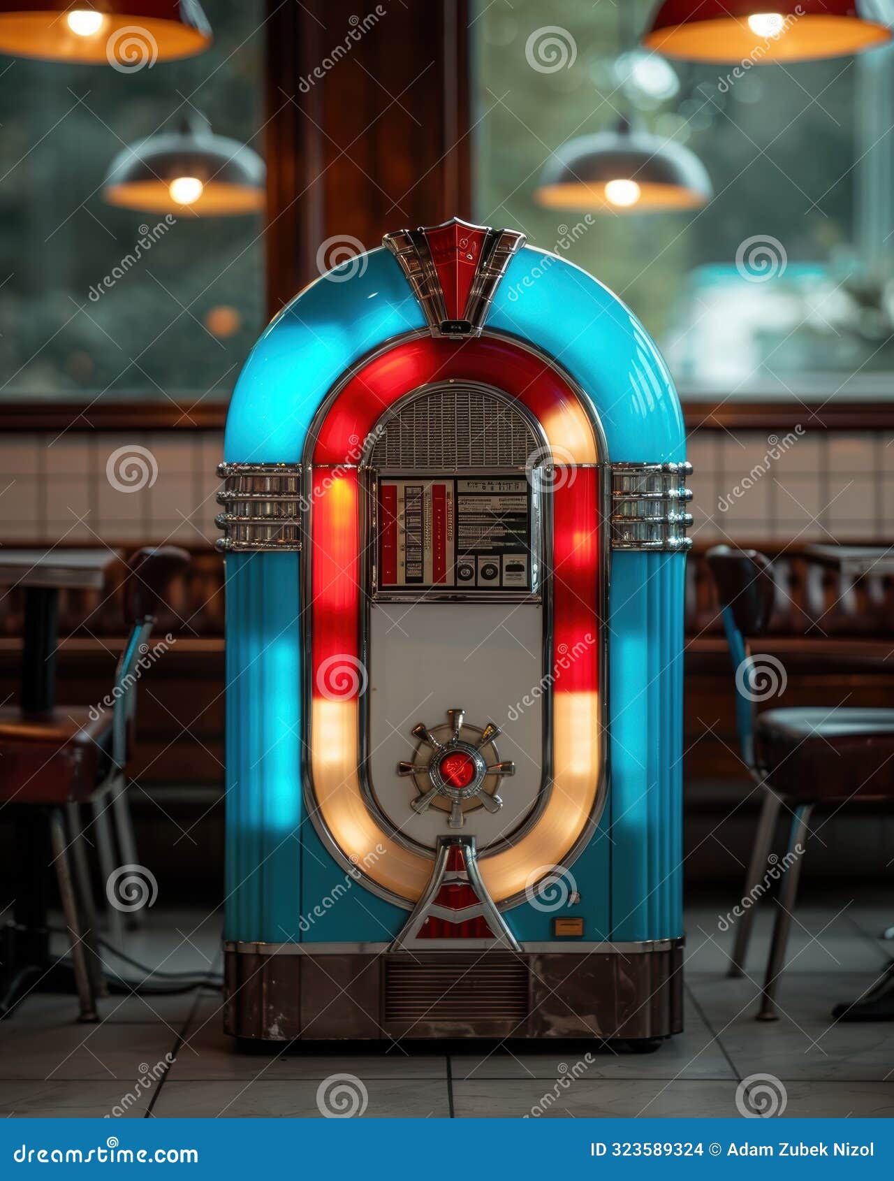 Retro Jukebox Colorful Vintage Sticker Vector Illustration ...