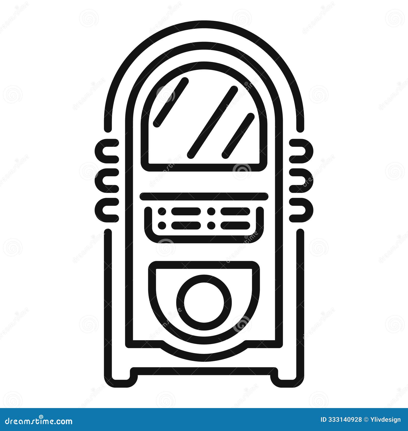 Retro Jukebox Technical Drawings Vector Illustration | CartoonDealer ...