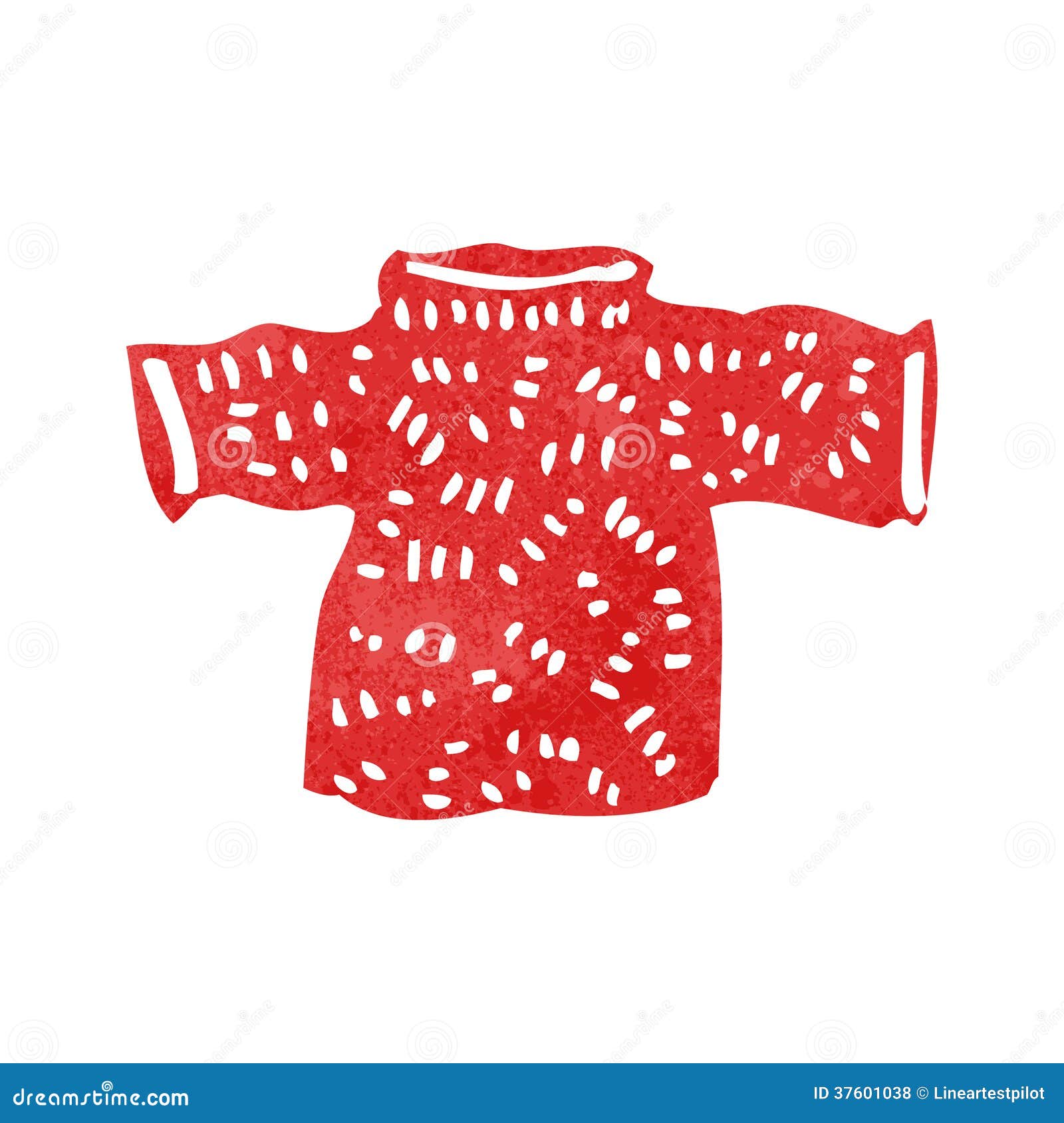 Retro- Karikatur Gestrickter Pullover Vektor Abbildung - Illustration ...