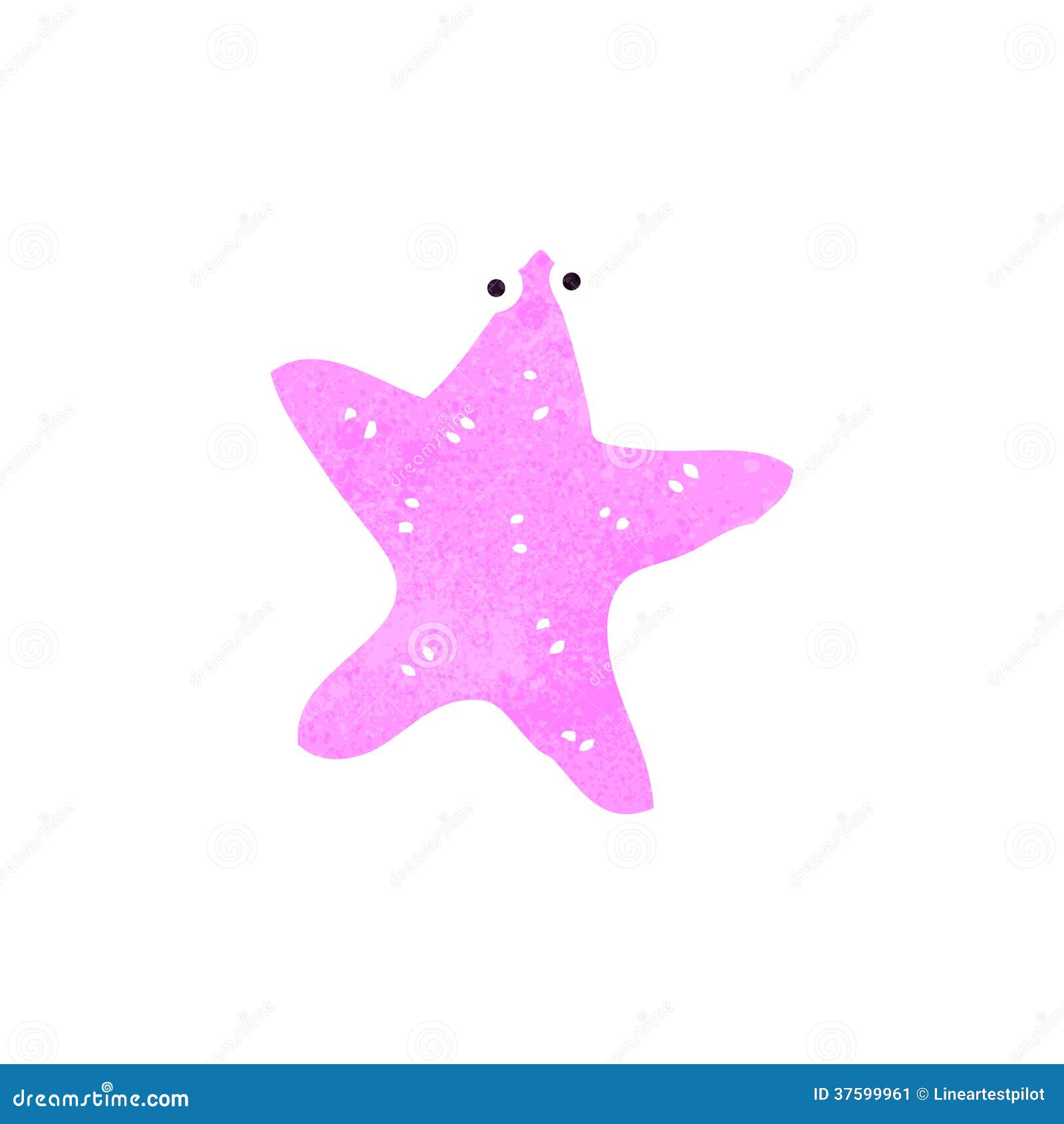 Retro- Karikatur Starfish vektor abbildung. Illustration von ...