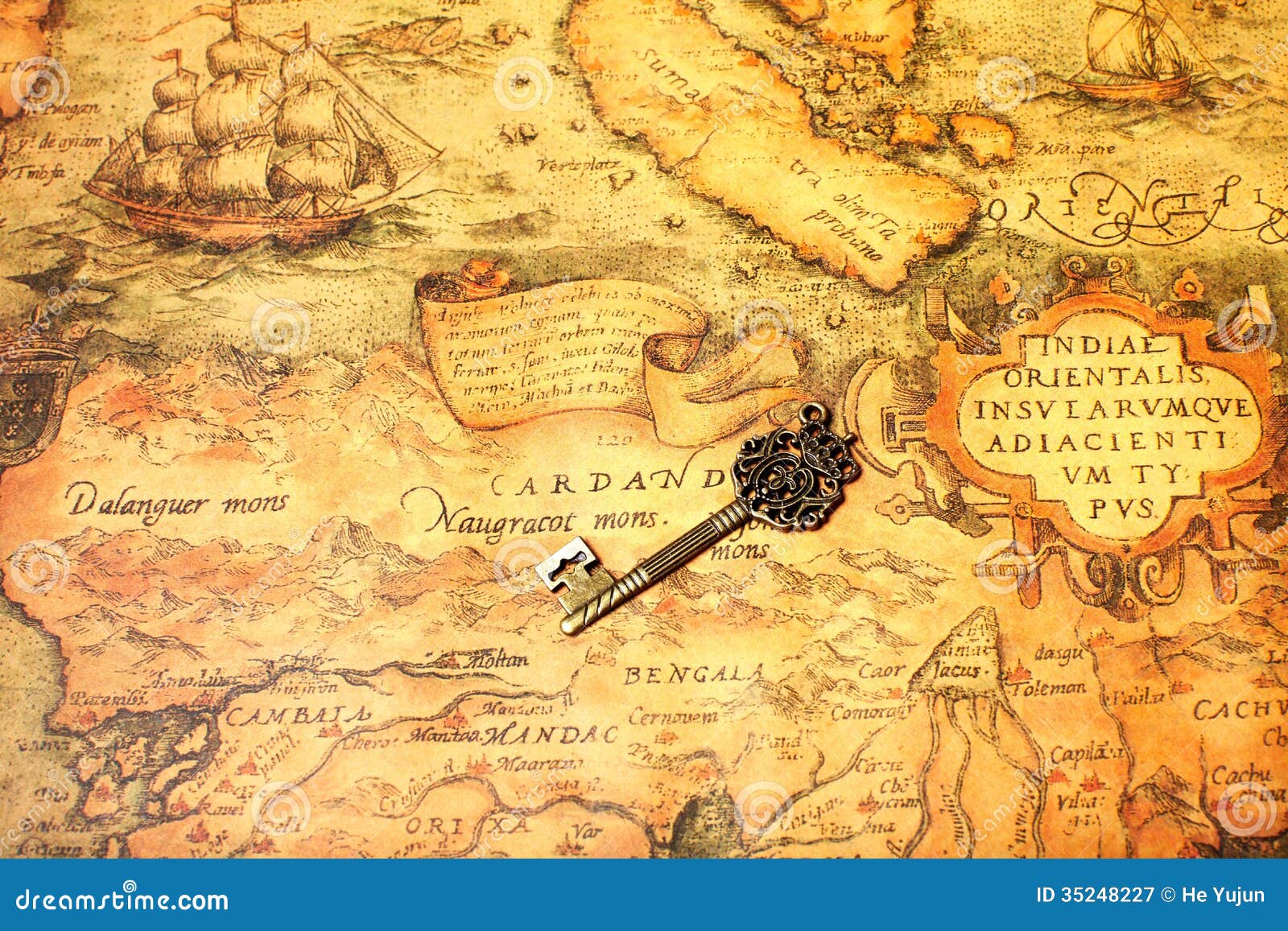 Retro key with map stock image. Image of skeleton, lock - 35248227