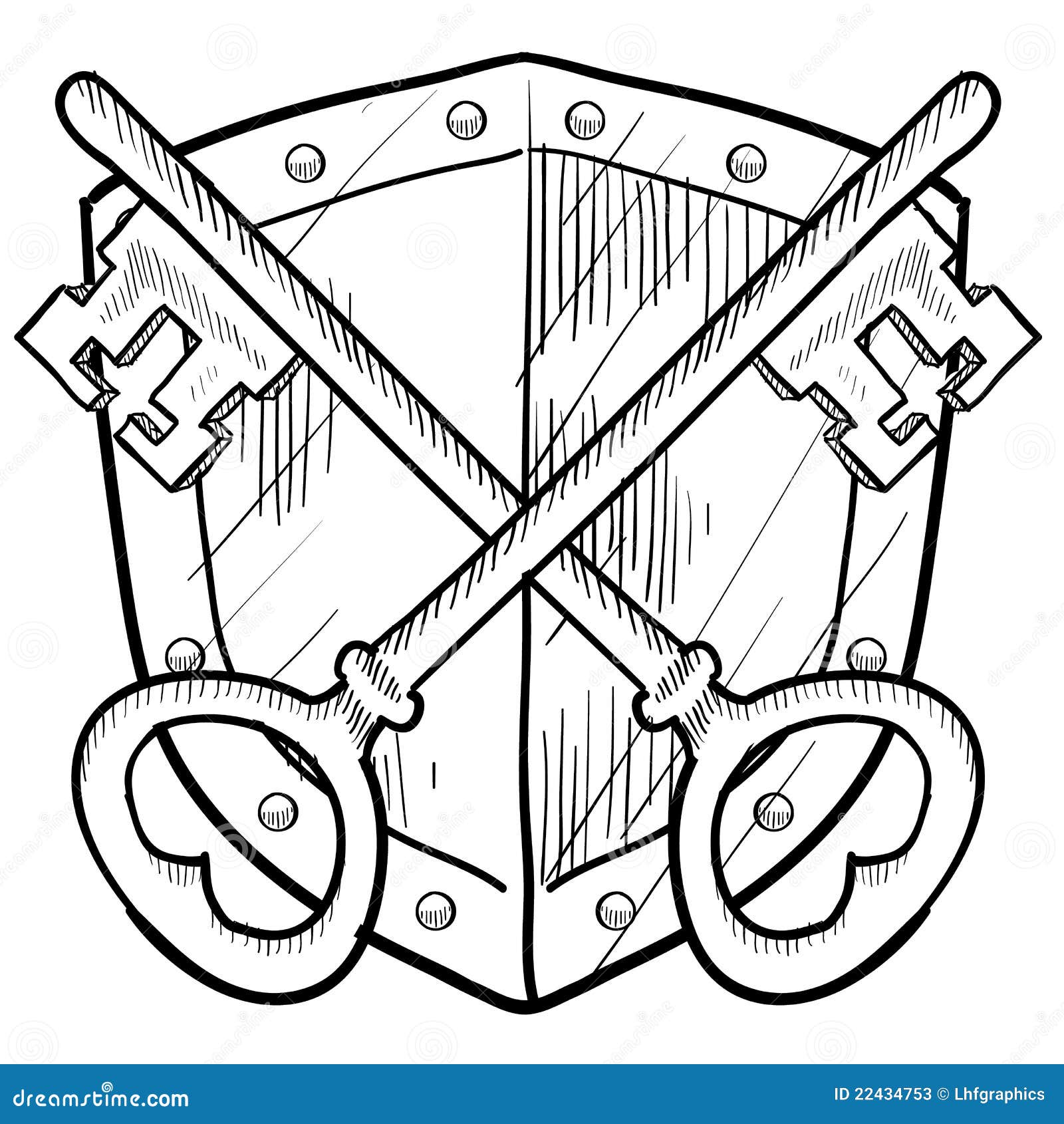 Retro Key and Shield Security Drawing Stock Vector - Illustration of ...
