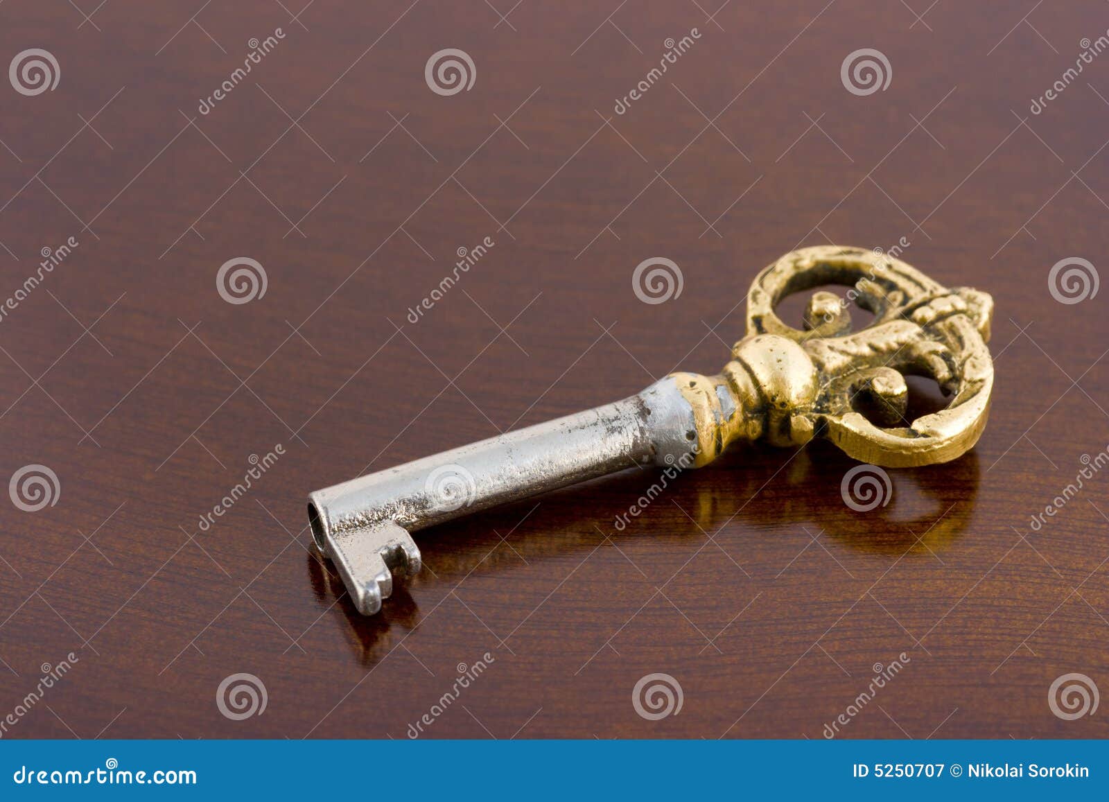 Retro key on wooden table stock image. Image of home, isolated - 5250707
