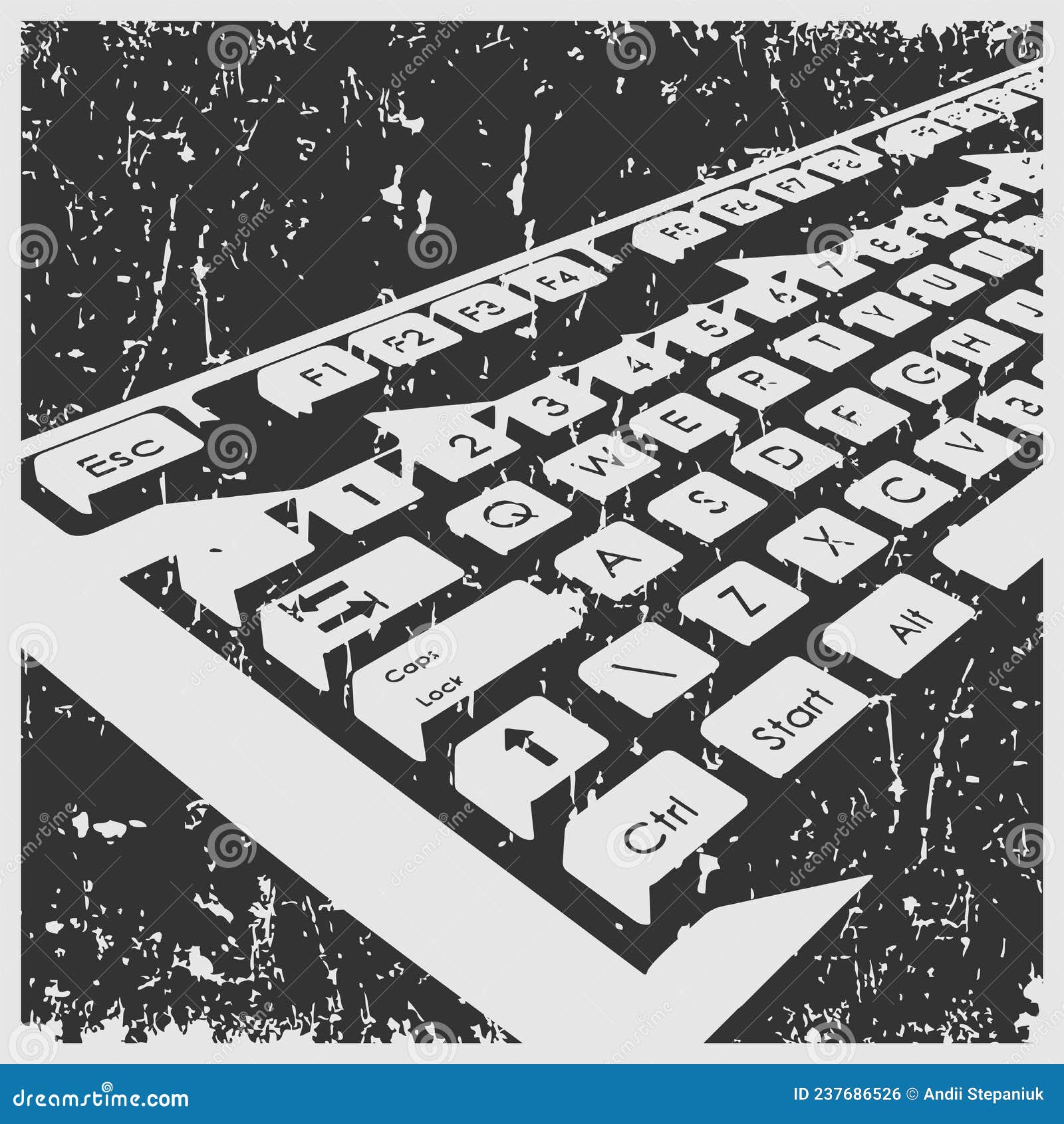Mechanical Keyboard Isometric Drawings Vector Illustration ...