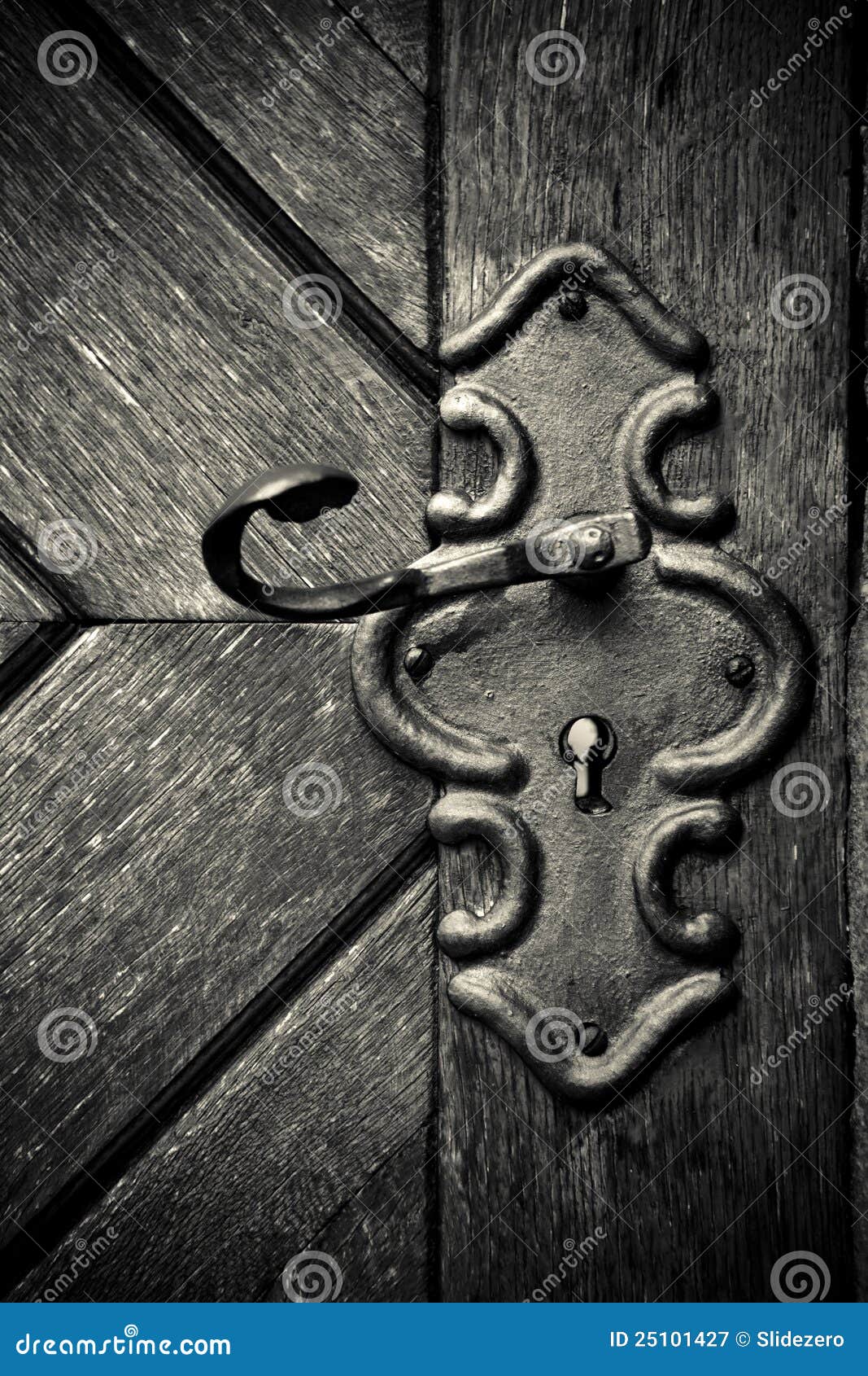 Retro Keyhole in Old Wooden Door Stock Image - Image of lock, metal ...