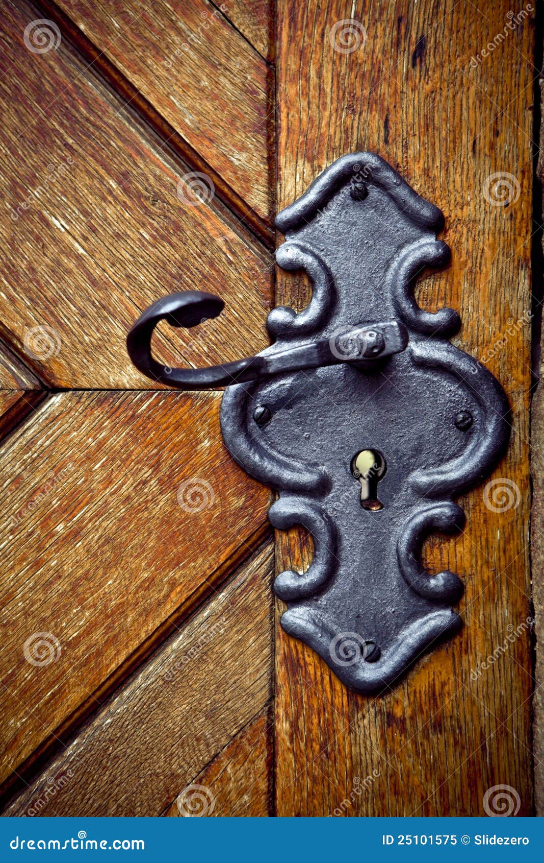 Retro Keyhole in Old Wooden Door Stock Image - Image of hole, fashioned ...