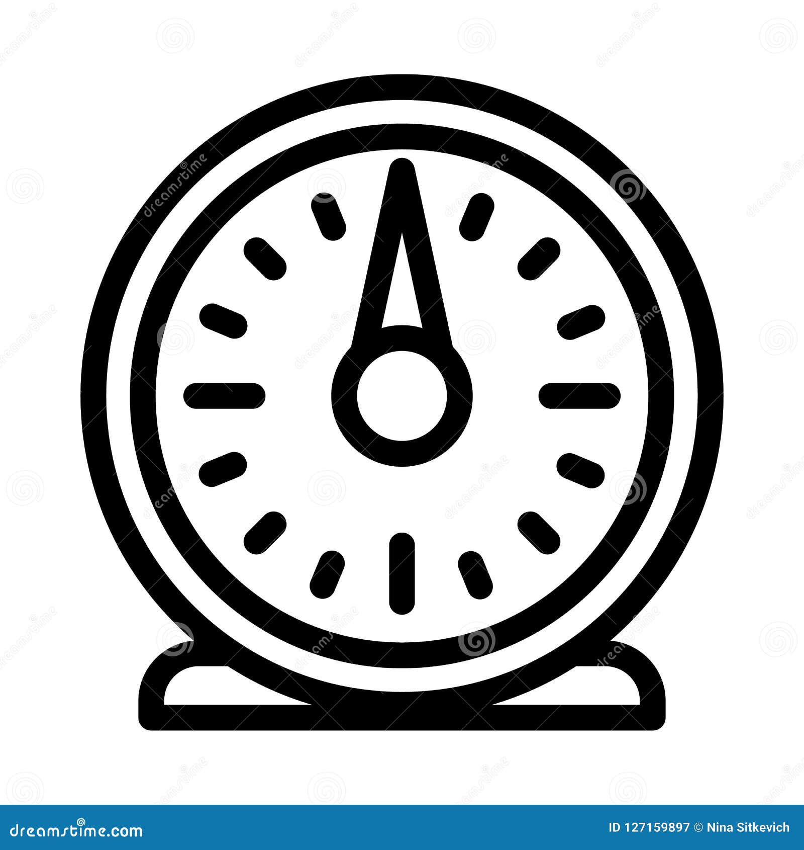 Retro Kitchen Timer Icon, Outline Style Stock Vector - Illustration of ...